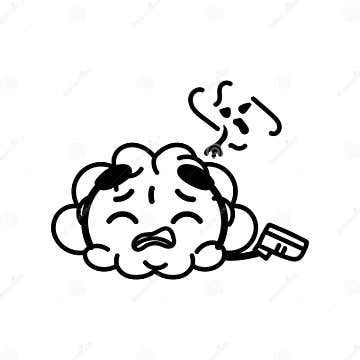 Isolated Scared Brain Cartoon Stock Vector - Illustration of cartoon ...