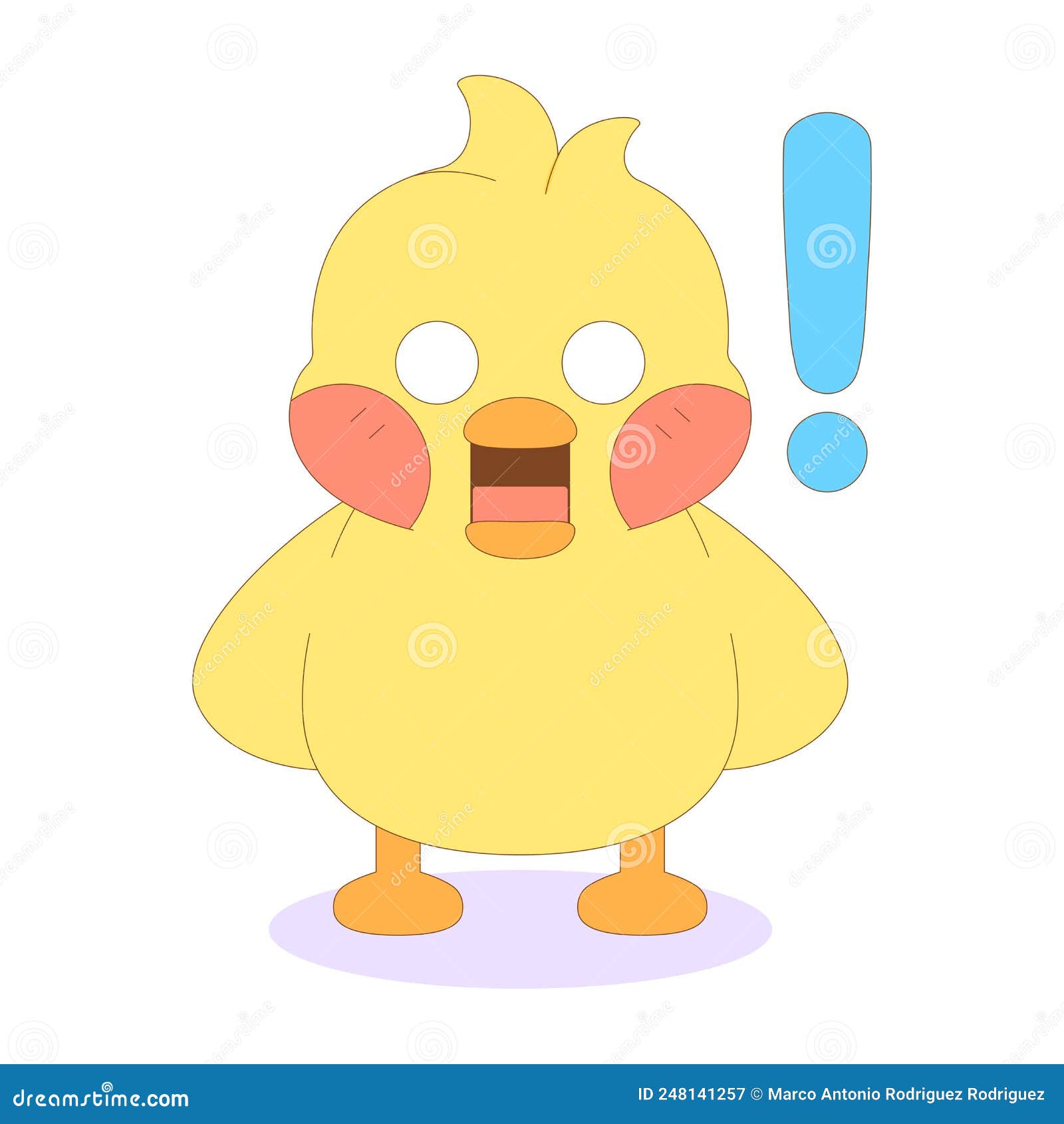 Isolated Scared Chick Cartoon Character Vector Stock Vector ...