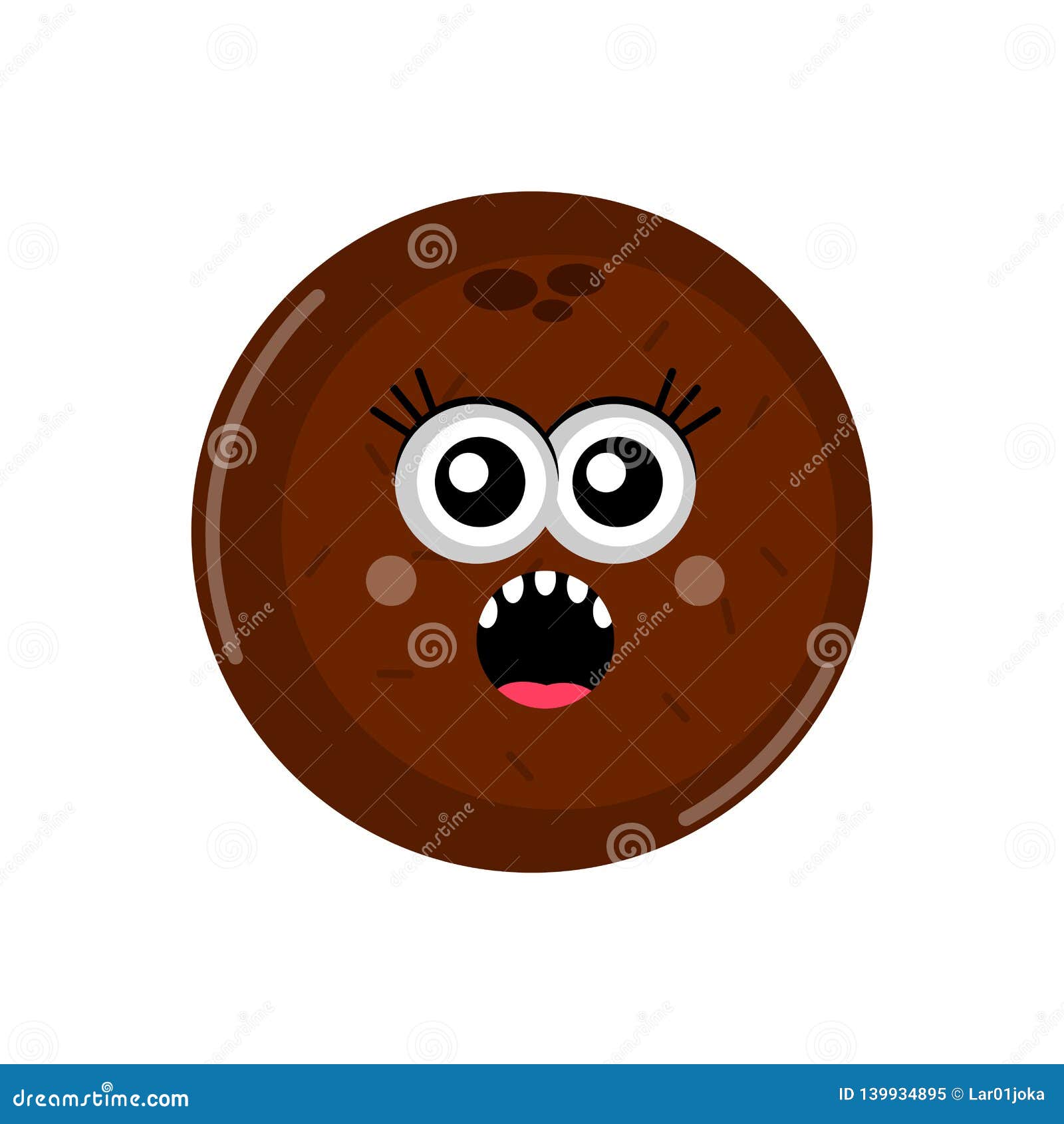 Isolated Scared Coconut Cartoon Stock Vector - Illustration of afraid ...