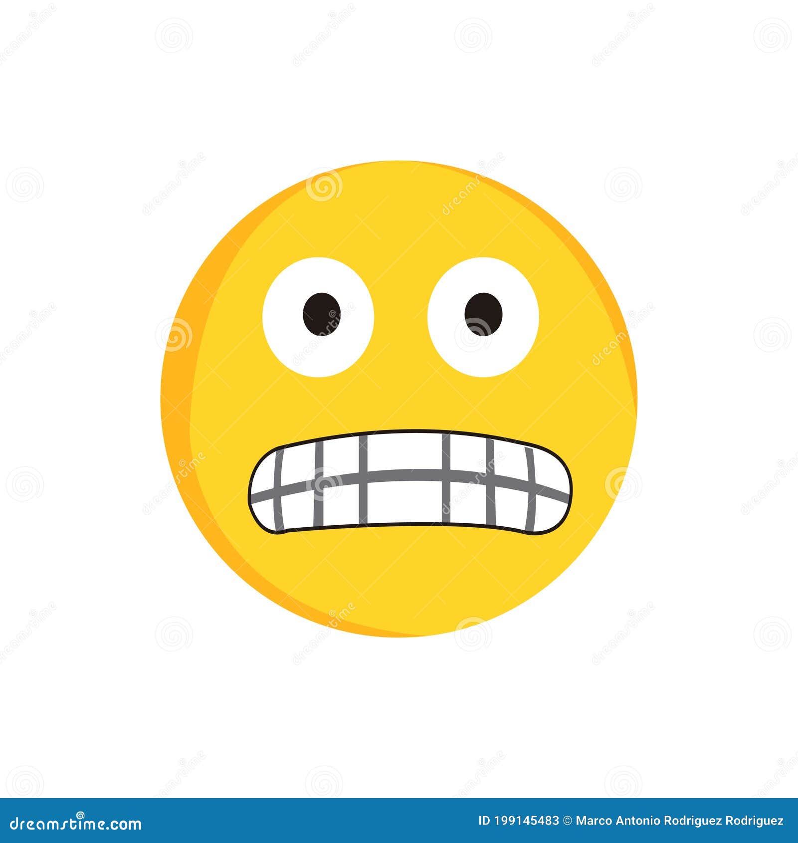 Isolated scared emoji face stock vector. Illustration of funny - 199145483