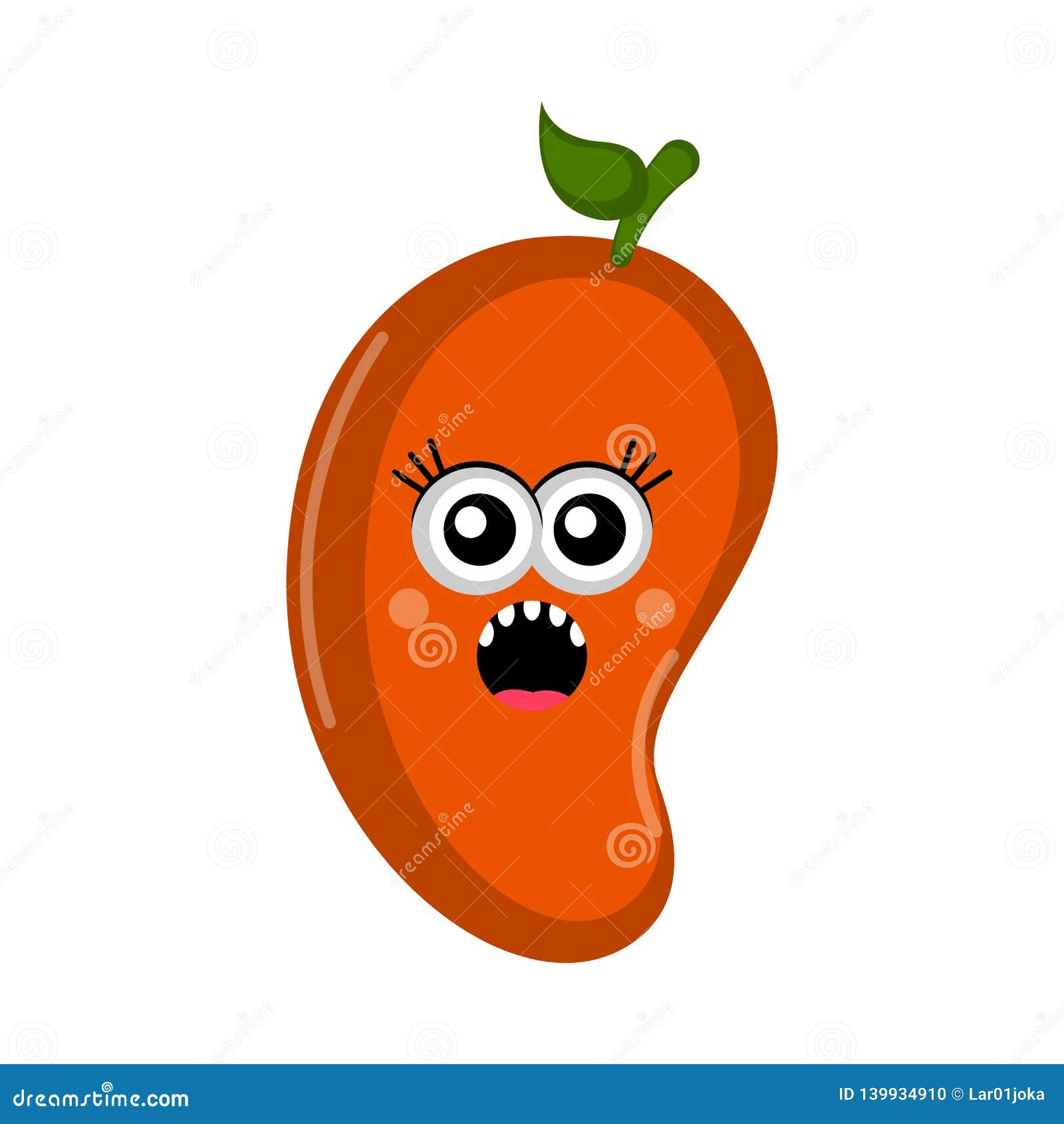 Scared Mango Cartoon. Colored Sketch Vector Illustration ...