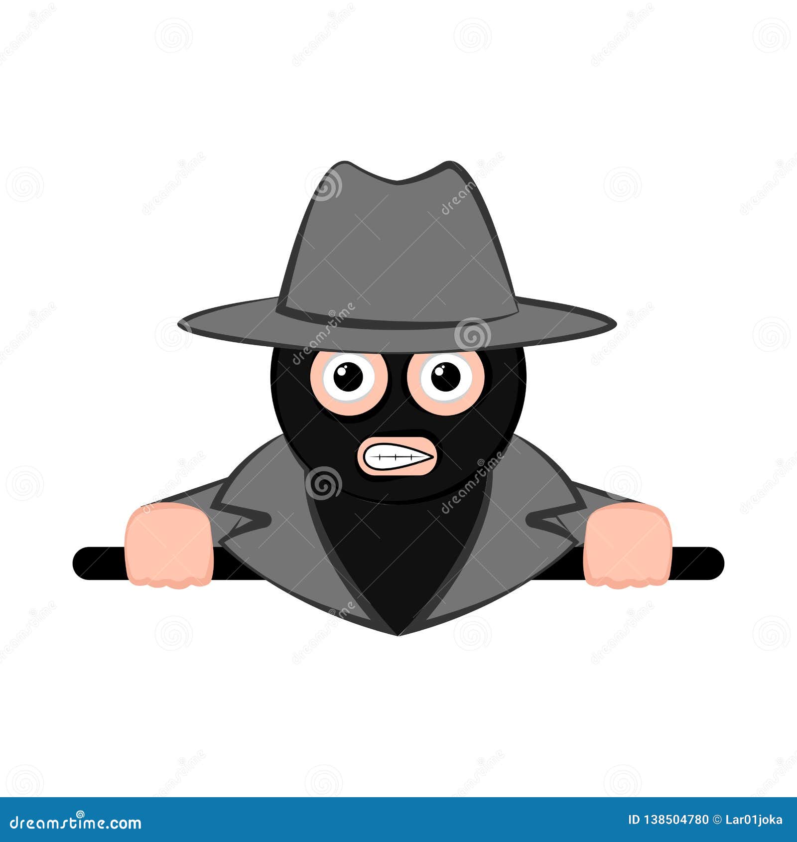 Scared thief cartoon stock vector. Illustration of isolated - 138504780