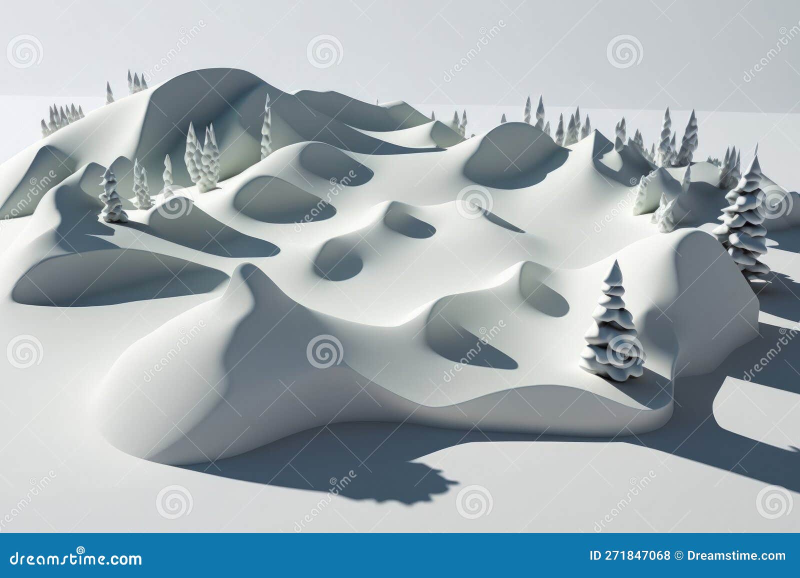 Isolated Scene of Snowy Slopes. Winter Background with Snowdrifts Stock ...
