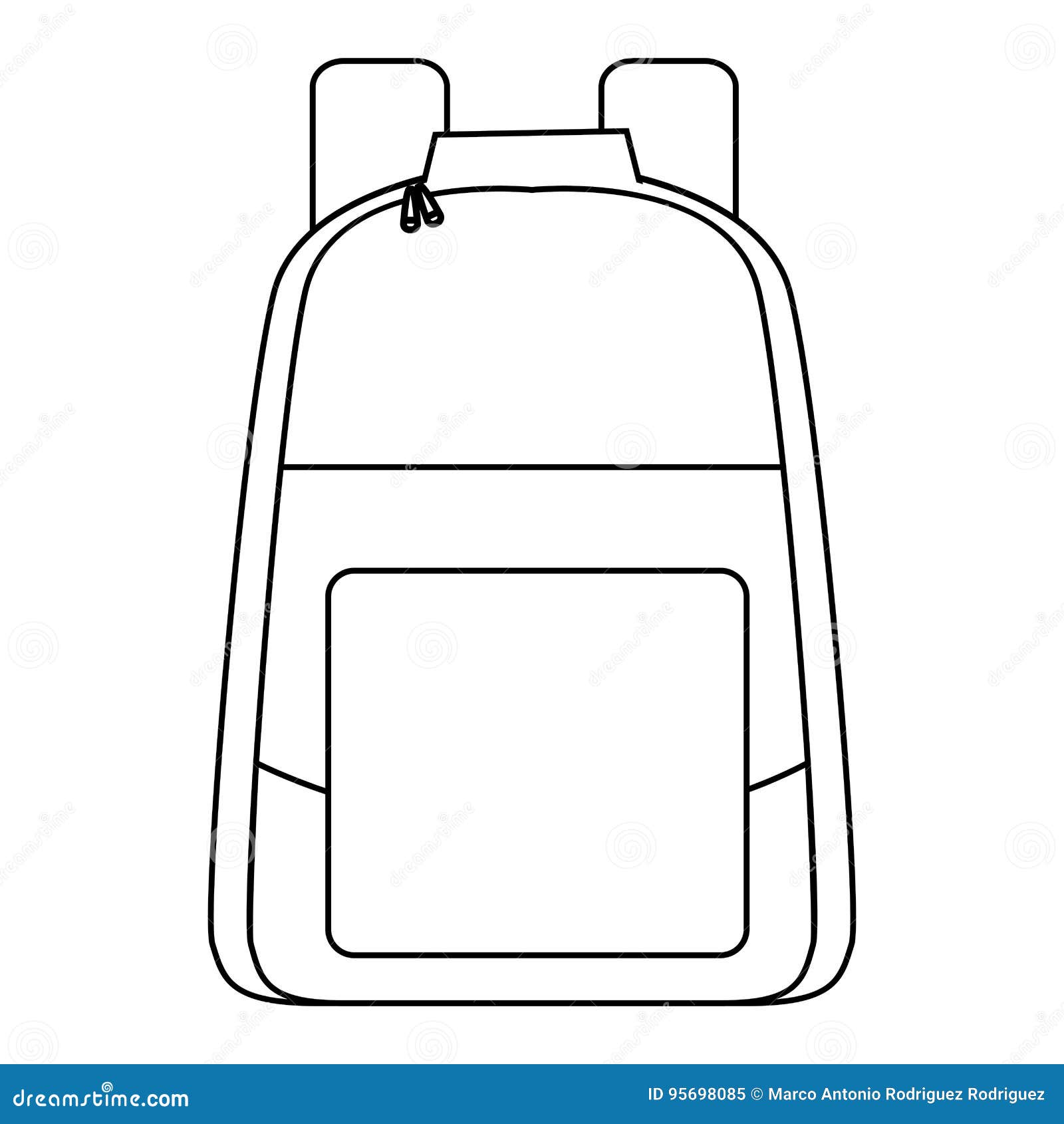 Isolated School Bag Outline Stock Vector - Illustration of accessories ...