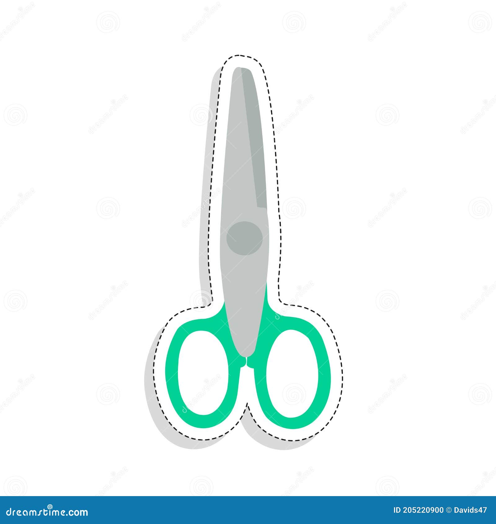 Isolated Scissors Tool Sticker Stock Vector - Illustration of student ...