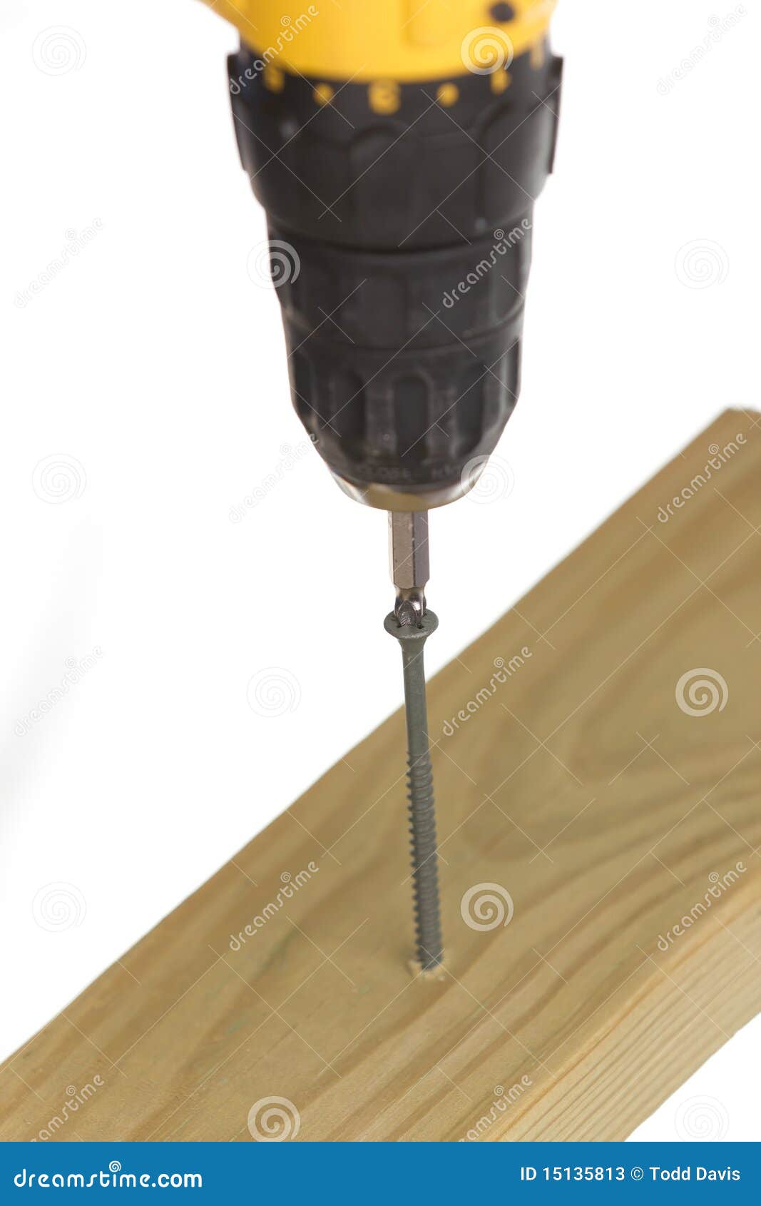Isolated Being Driven by Drill Stock Image - Image of handheld, drive ...