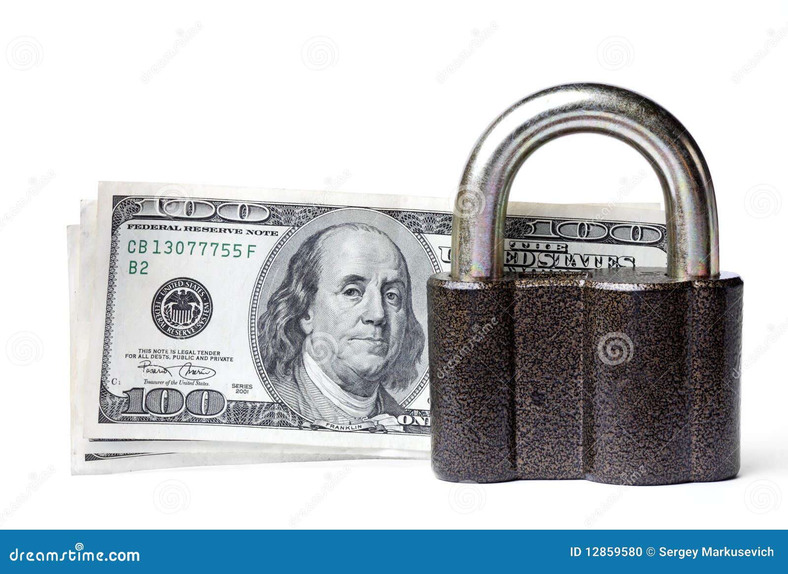 Isolated Secure Dollars, Lock Stock Photo - Image of currency, green ...