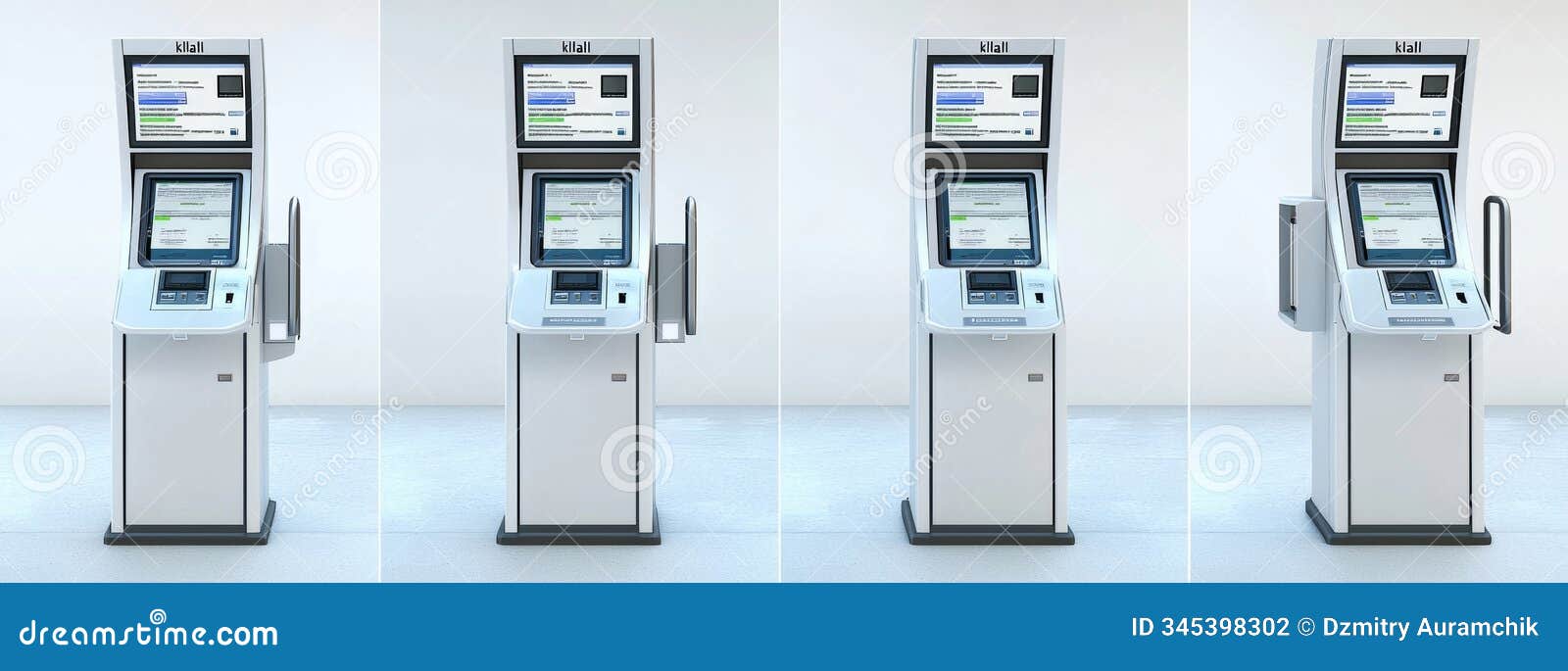 Isolated Self-serve Payment Machines or Kiosks Stock Photo - Image of ...