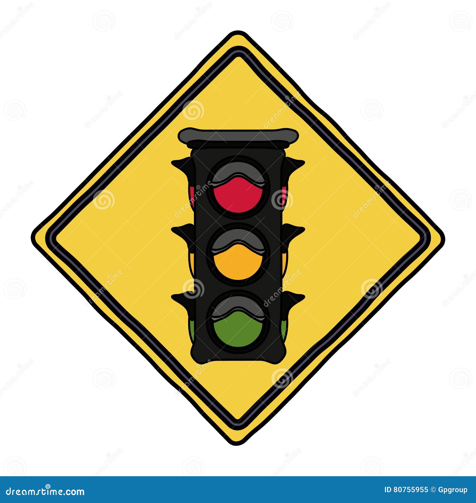 Isolated Semaphore Road Sign Design Stock Vector - Illustration of ...