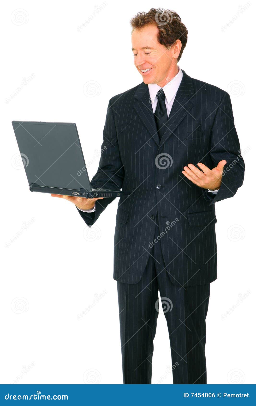 Isolated Senior Business Man Looking at Laptop Stock Photo - Image of ...