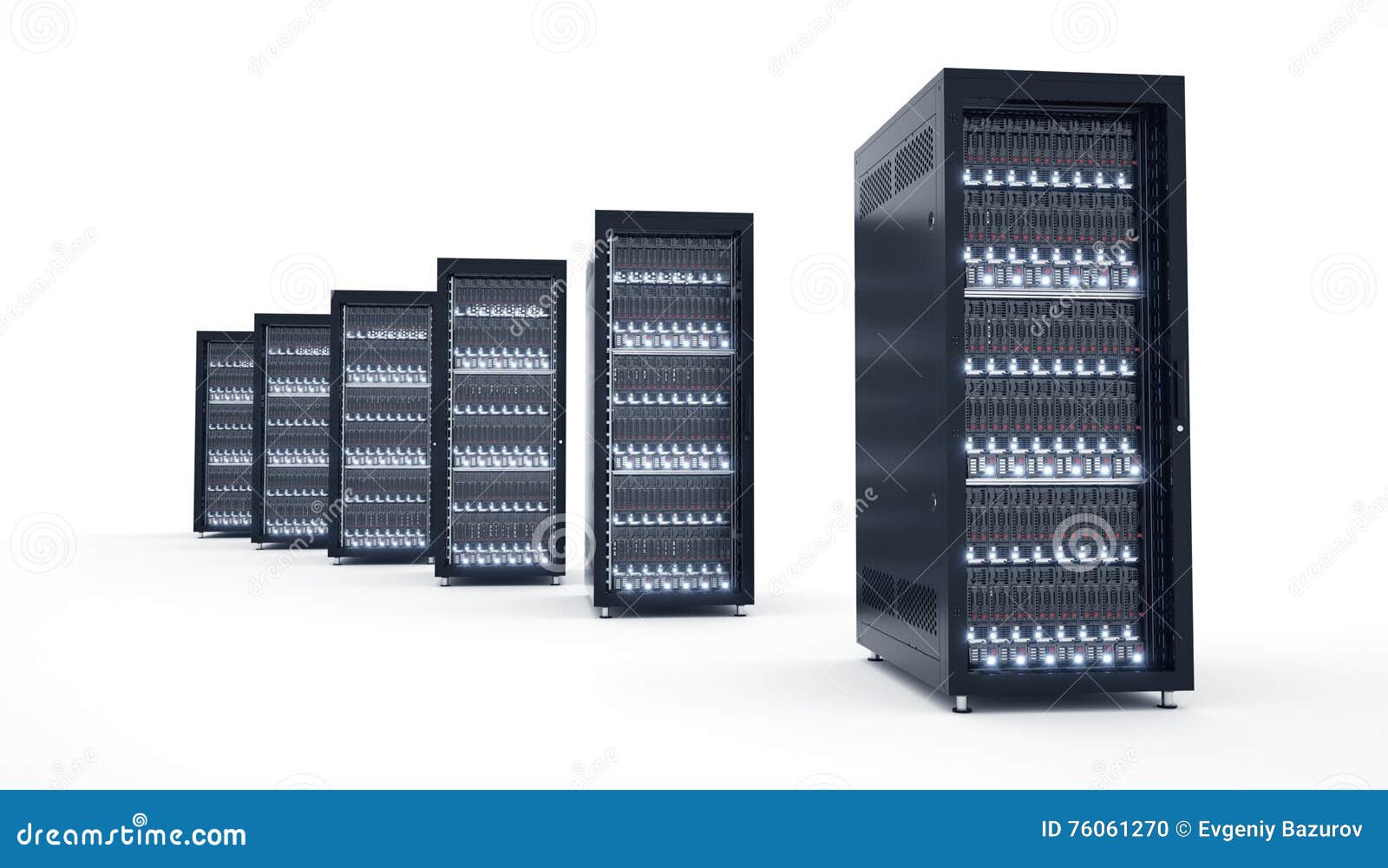 Isolated Servers in Datacenter. Cloud Computing Data Storage. Stock ...