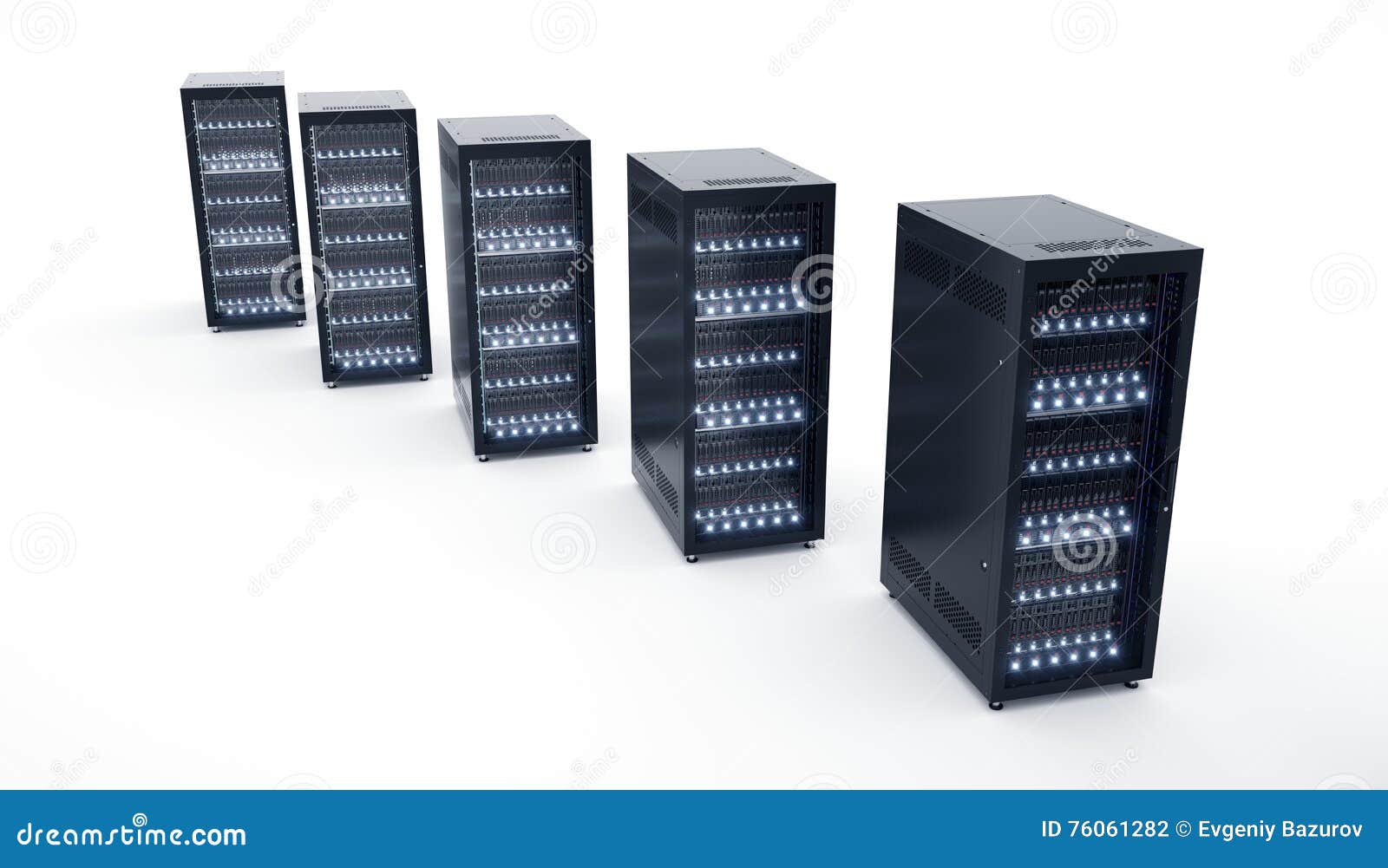 Isolated Servers in Datacenter. Cloud Computing Data Storage. Stock ...