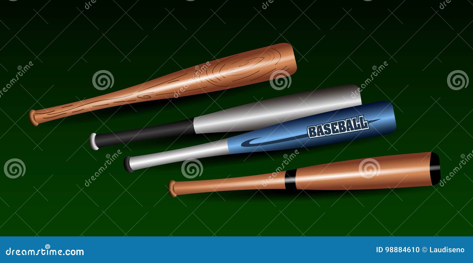 Isolated Set of Baseball Bats Stock Vector - Illustration of digitally ...