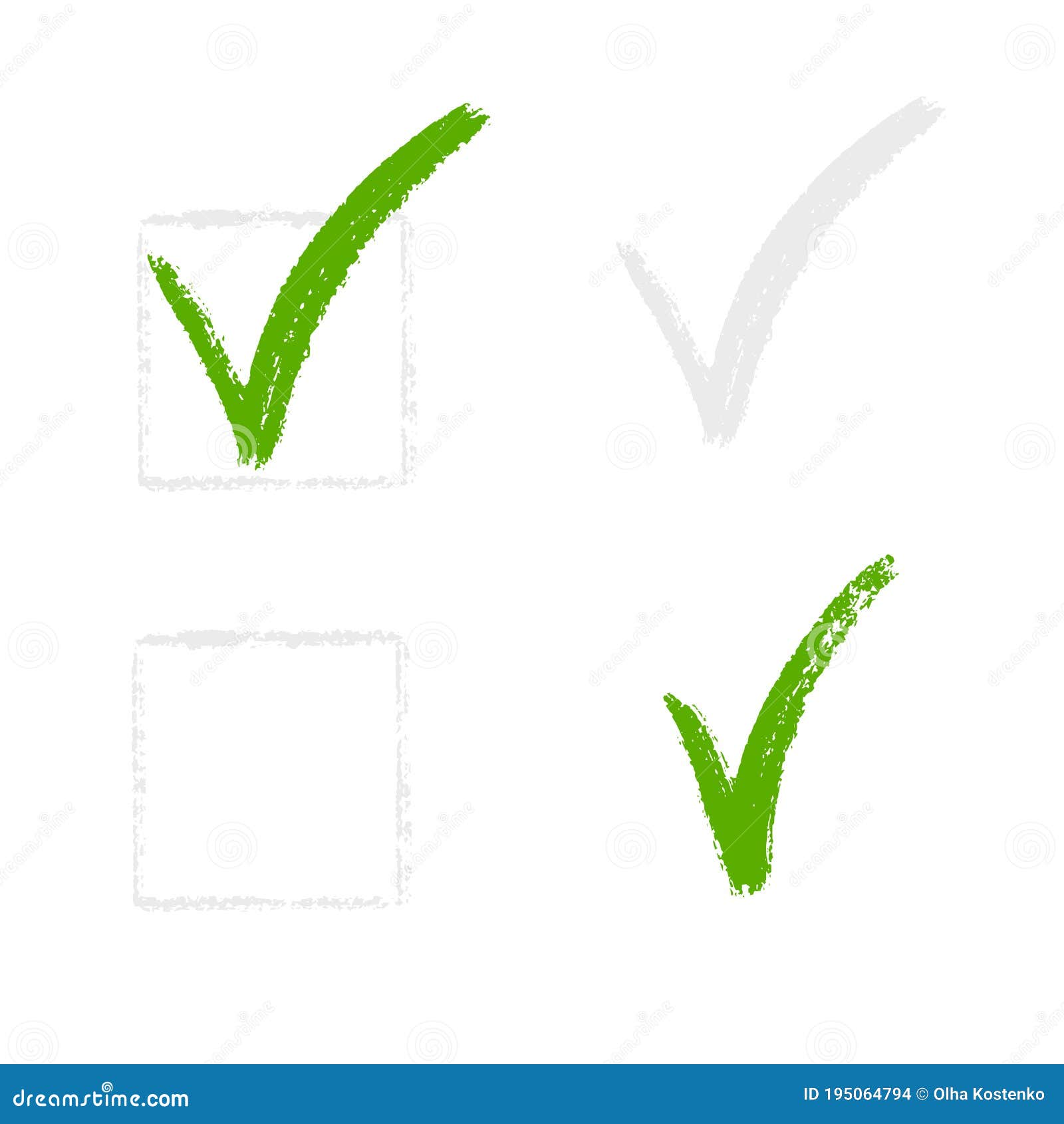 Isolated Set with Checkbox and Different Hand Draw Right Stock Vector ...