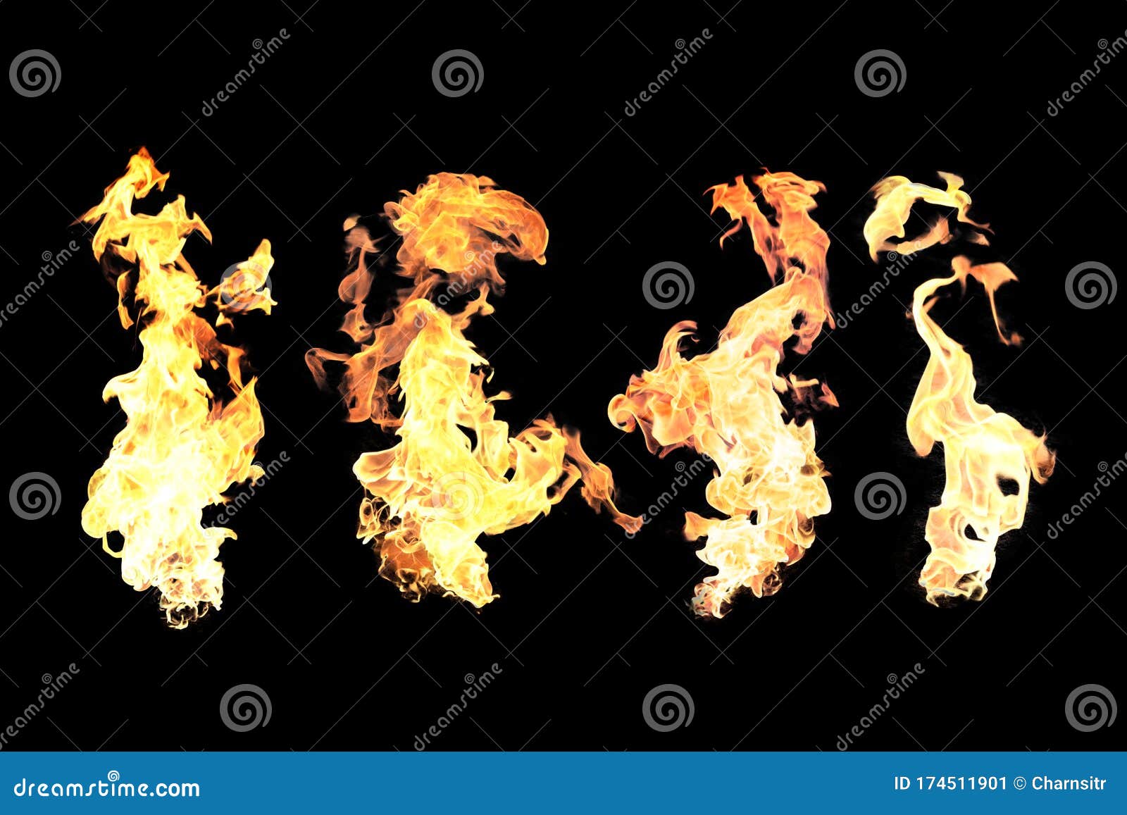 Isolated set of fire flame stock image. Image of ignite - 174511901