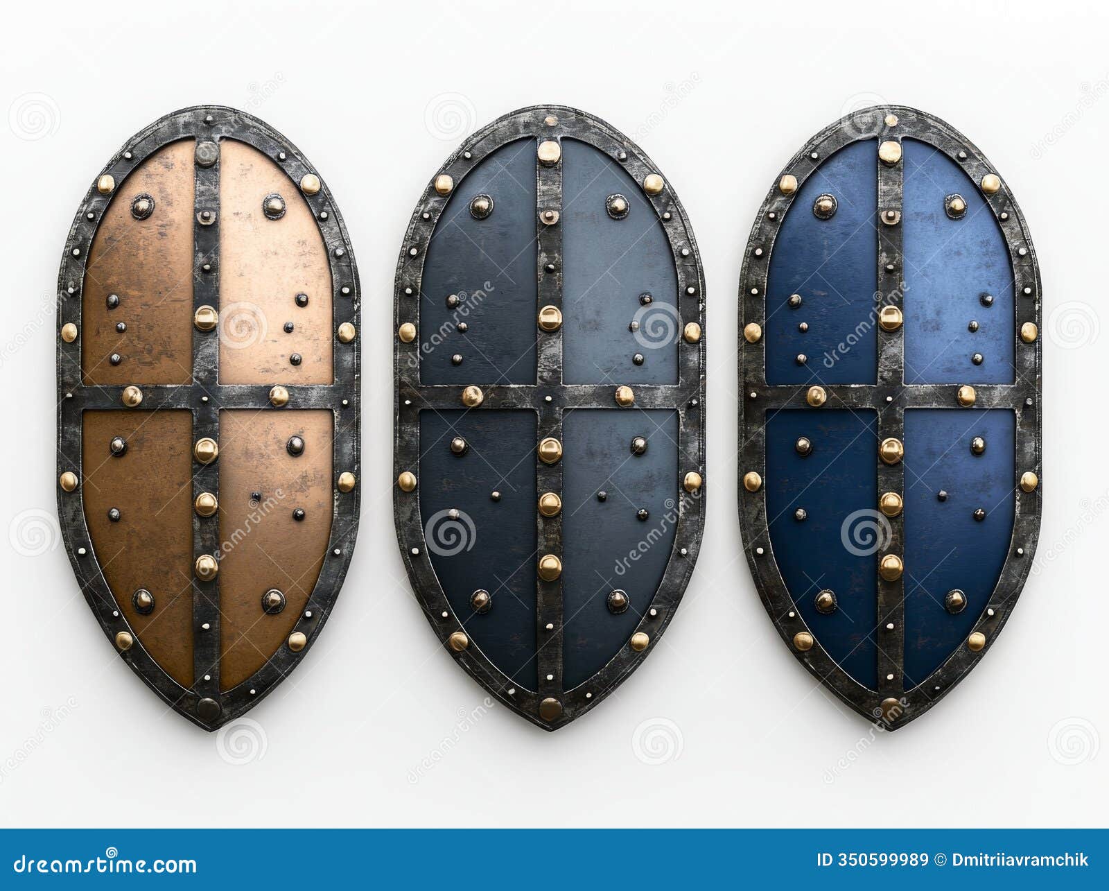 An Isolated Set of Metal Shields with Diverse Designs on a Transparent ...