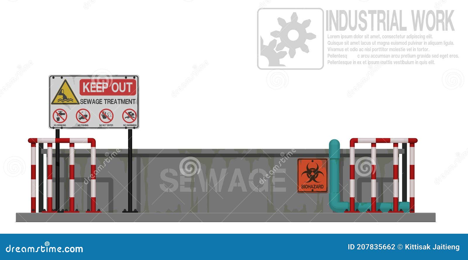 Caution Sewage Effluent Outfall Symbol Sign, Vector Illustration ...