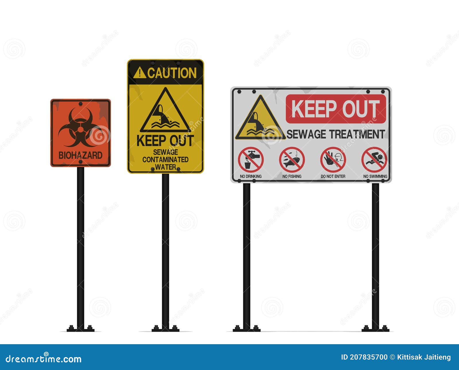 Caution Sewage Effluent Outfall Symbol Sign, Vector Illustration ...