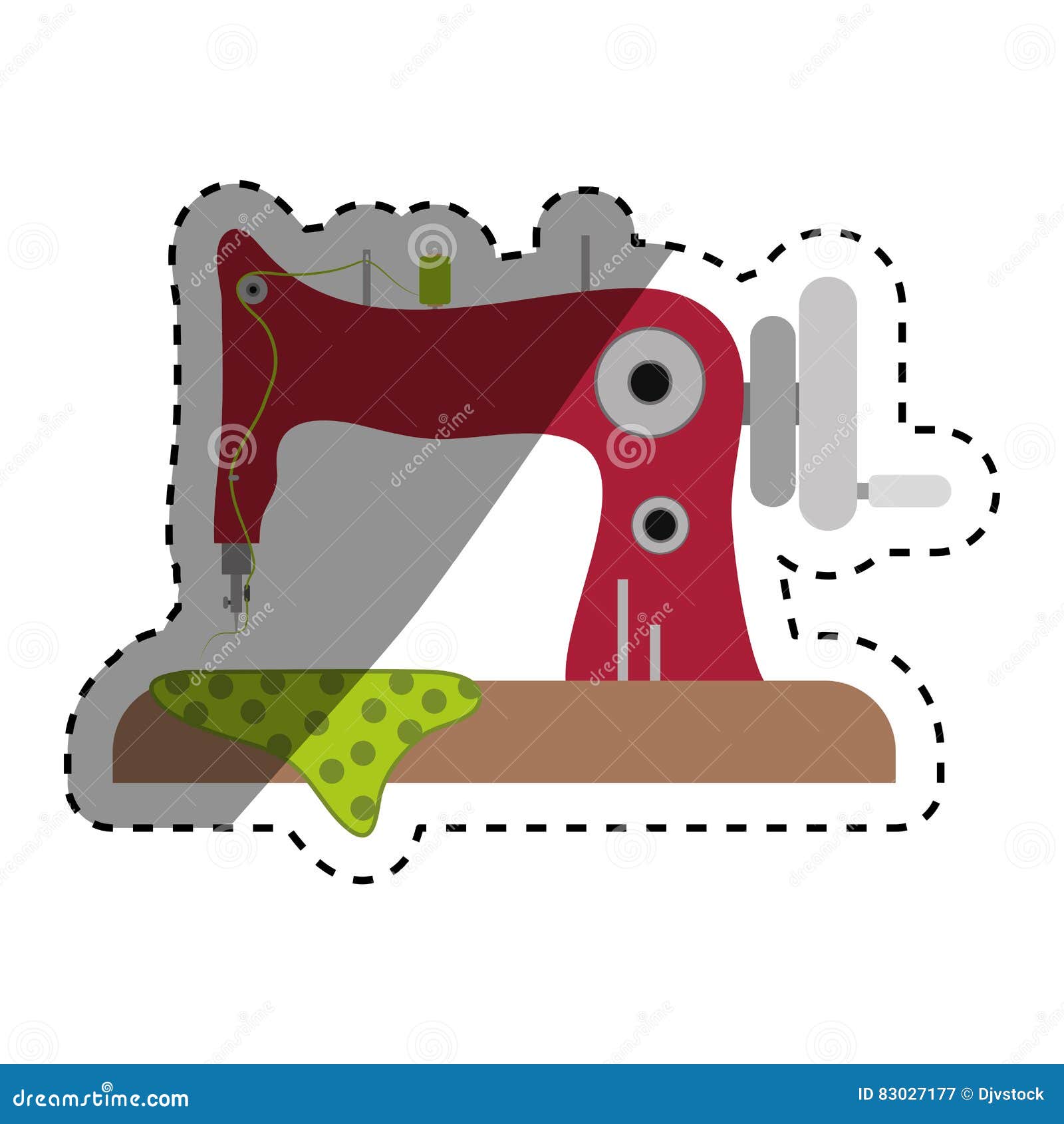 Isolated sewing machine stock illustration. Illustration of manufacture ...