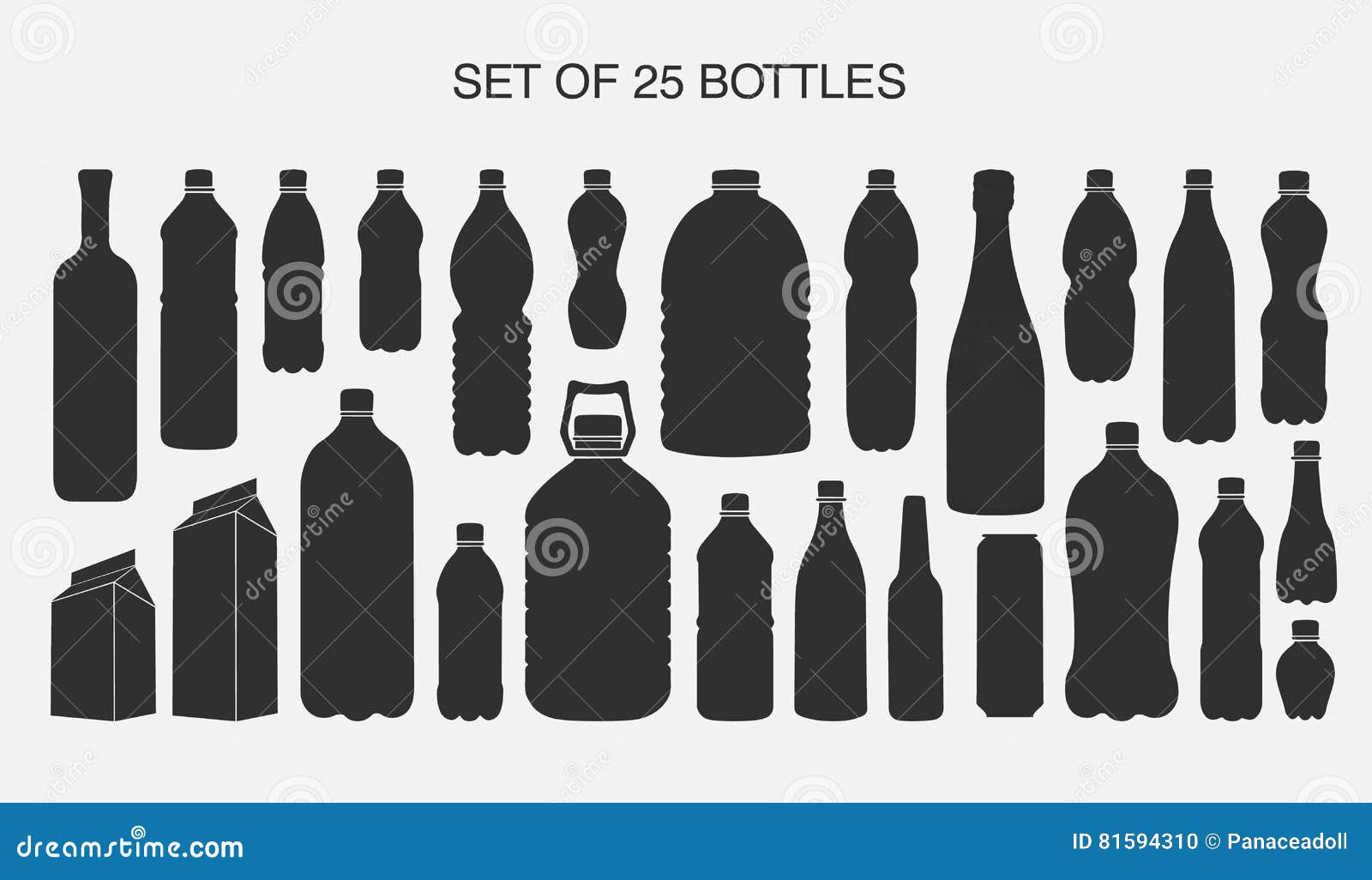 25 Isolated Shapes of Bottles Stock Illustration - Illustration of ...