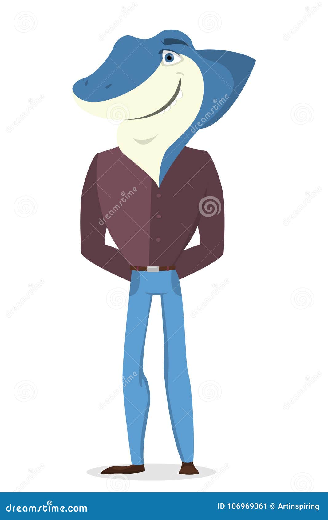 Isolated shark man. stock vector. Illustration of mean - 106969361