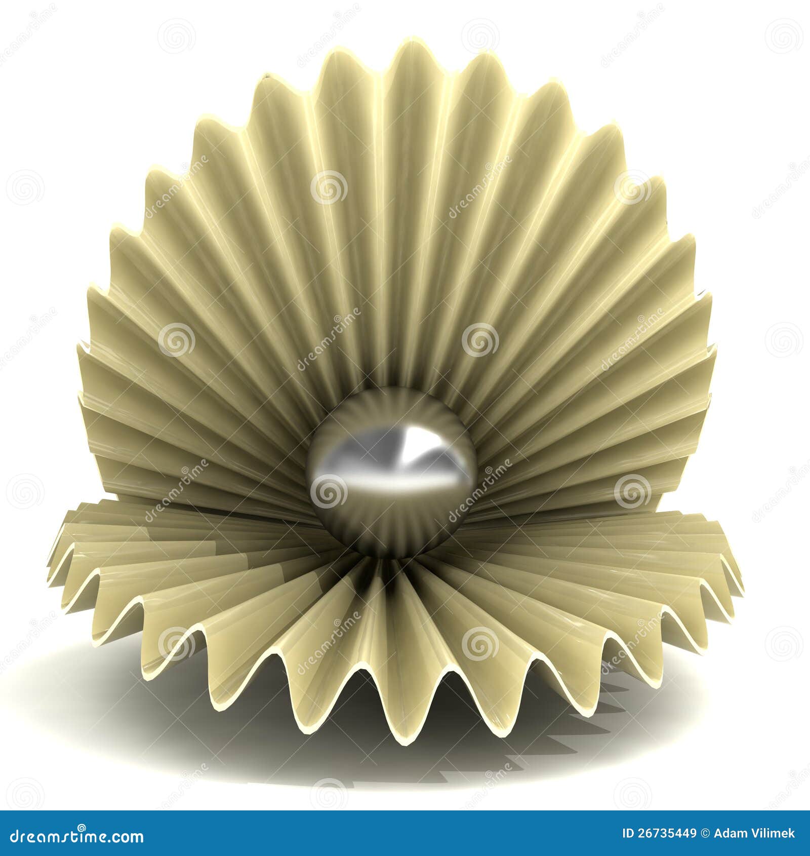 Isolated Shell Shape with Luxury Pearl Stock Illustration ...