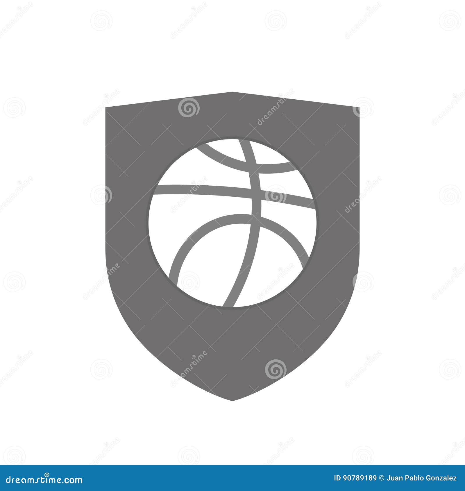 Isolated Shield with a Basketball Ball Stock Illustration ...