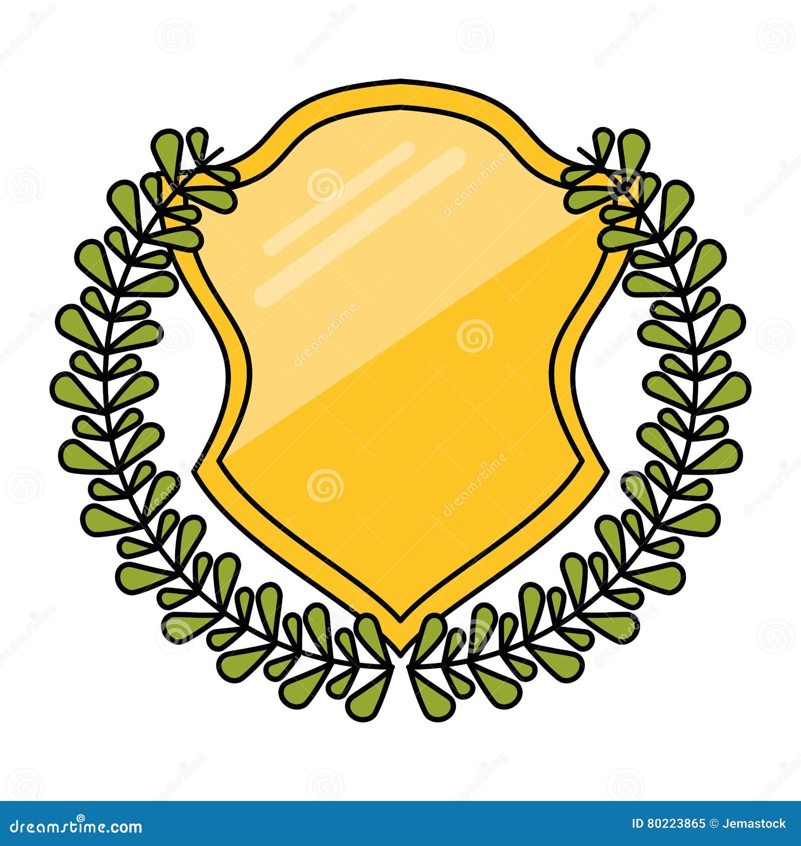 Isolated Shield Inside Wreath Design Stock Vector - Illustration of ...