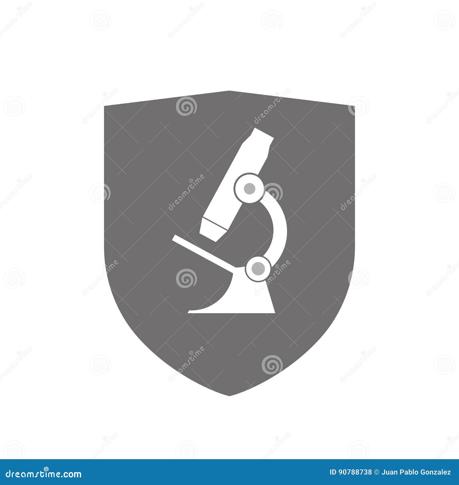 Isolated Shield with a Microscope Icon Stock Illustration ...