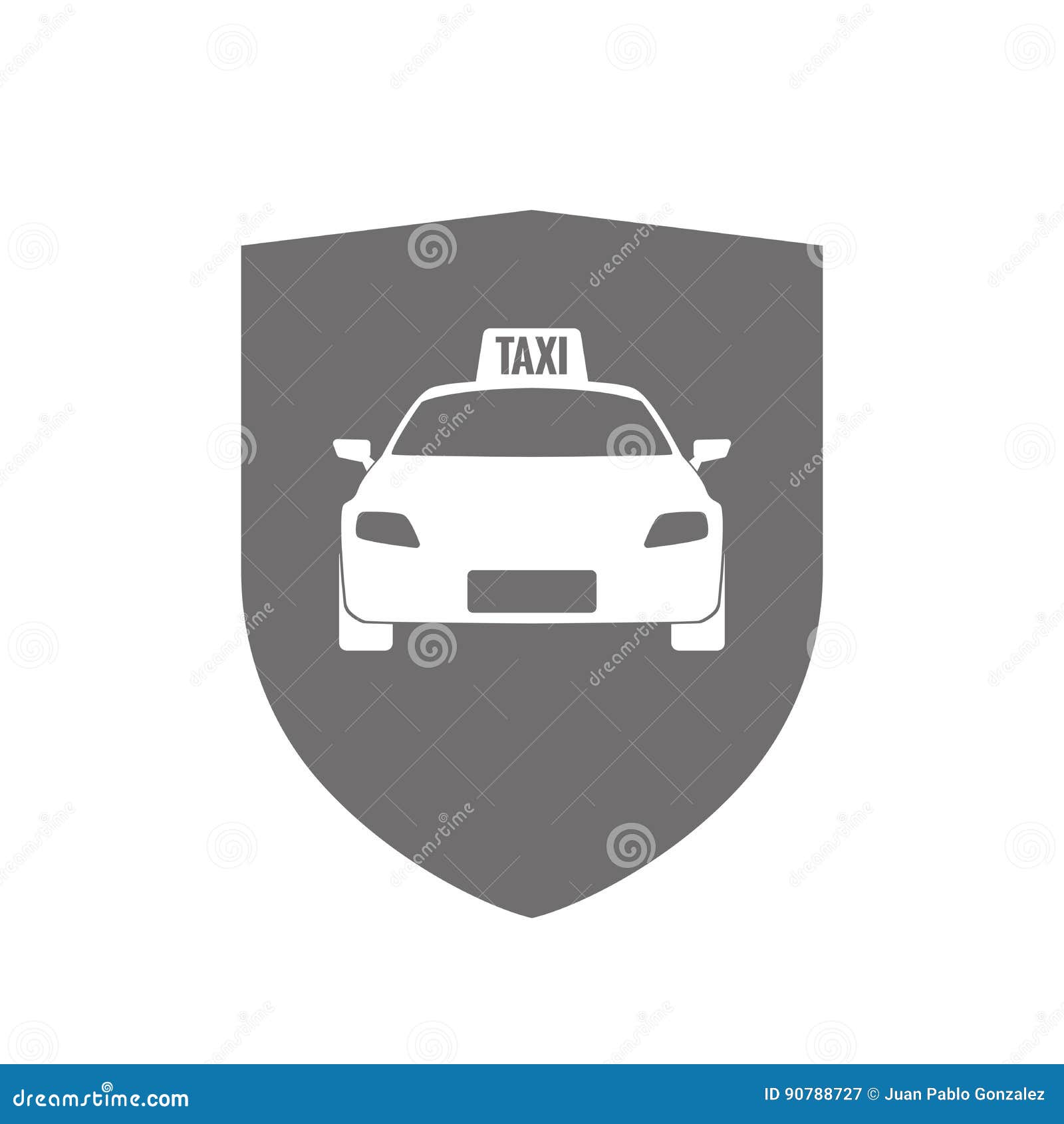 Isolated Shield with a Taxi Icon Stock Illustration - Illustration of ...