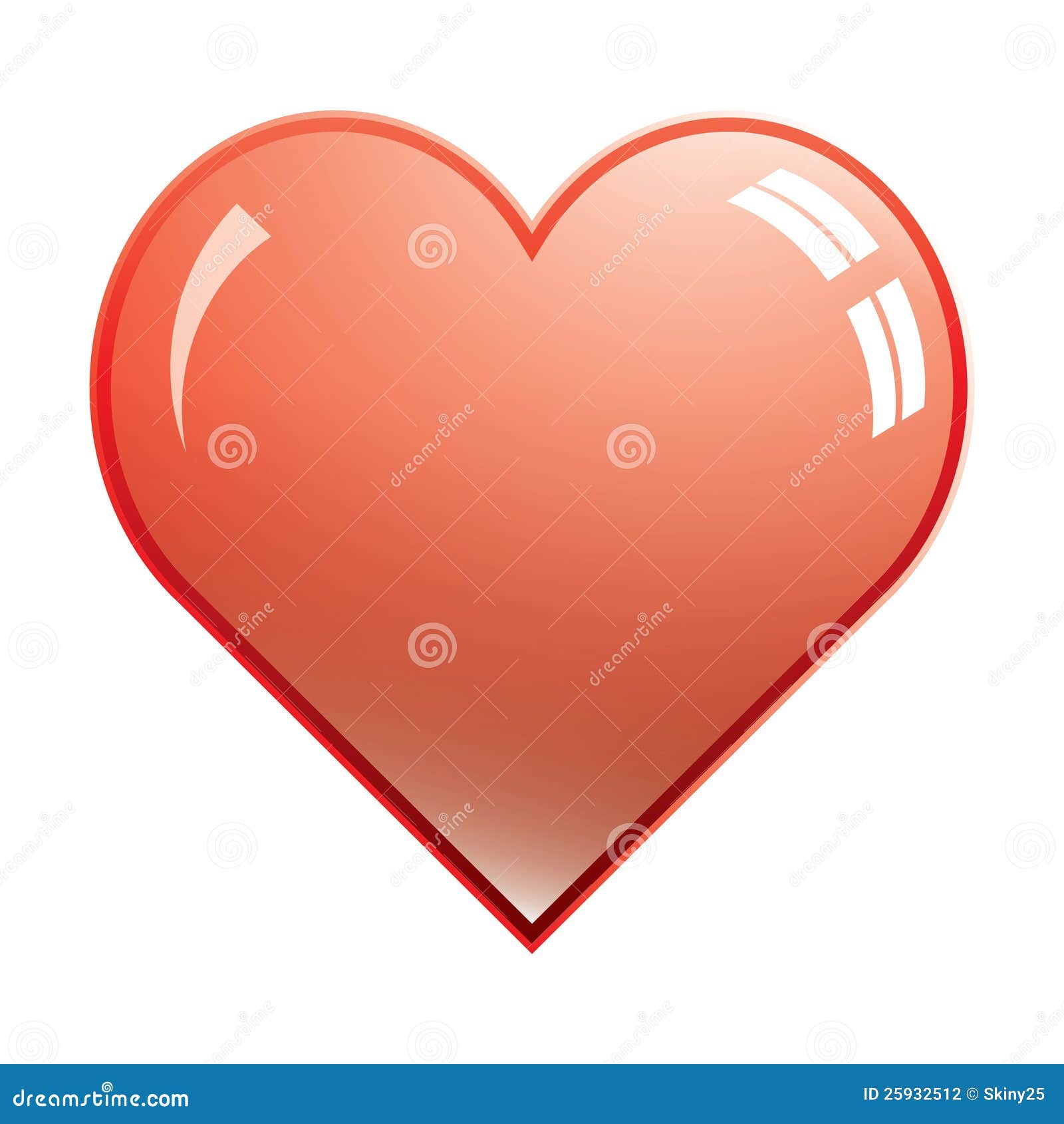 Isolated shiny heart stock vector. Illustration of feeling - 25932512