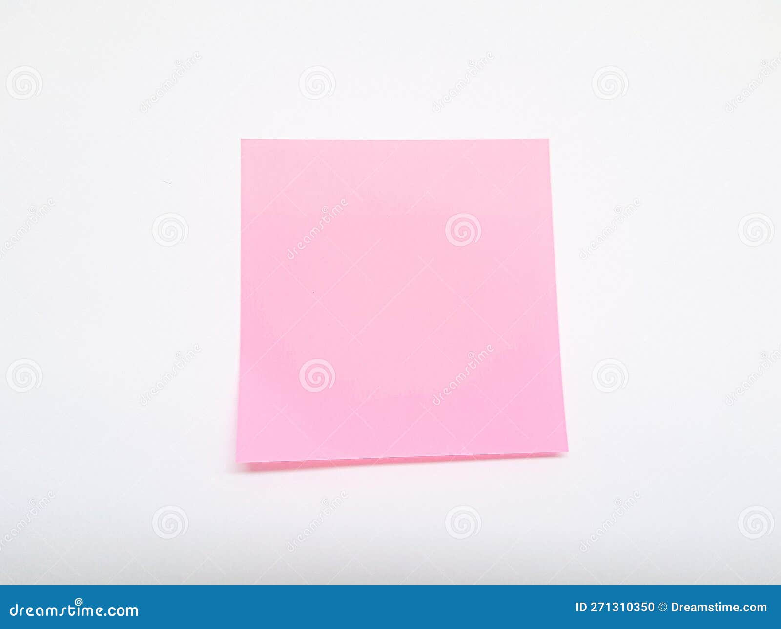 Single Pink Sticky Note on White Background Stock Photo - Image of ...