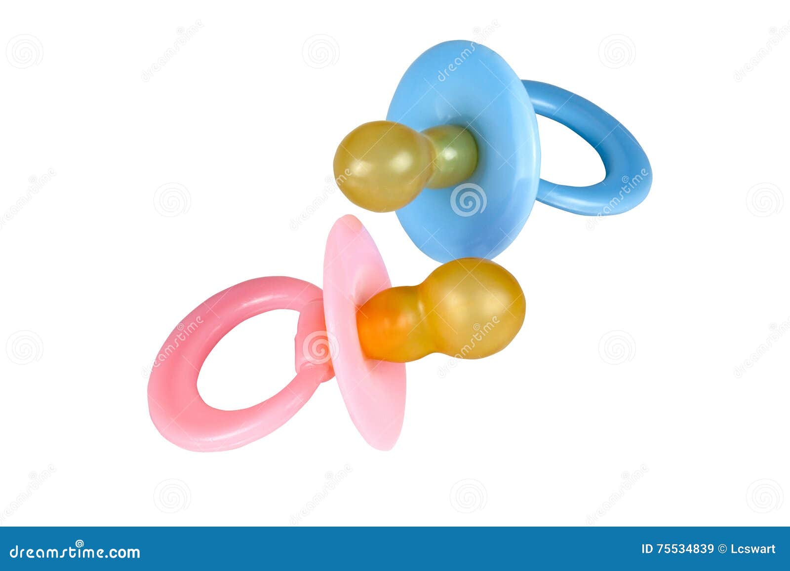 Two Baby's Dummies With Maternal And Birth Certificates On Gray Stock ...