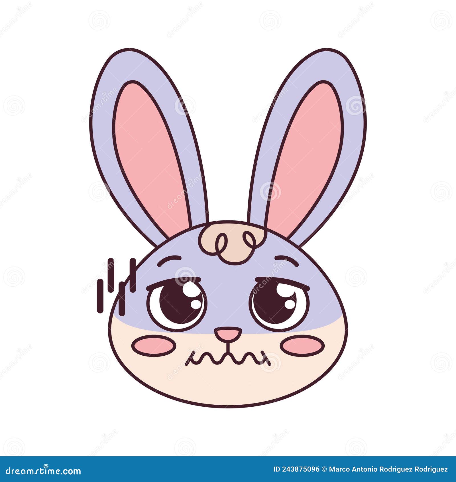 Isolated Sic Rabbit Cartoon Avatar Vector | CartoonDealer.com #243875096