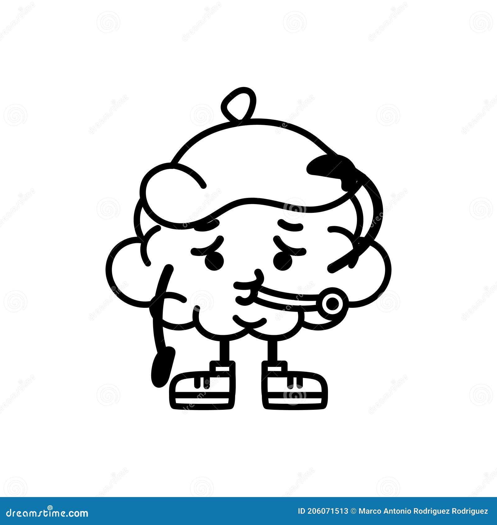 Isolated Sick Brain Cartoon Stock Vector - Illustration of fever, face ...