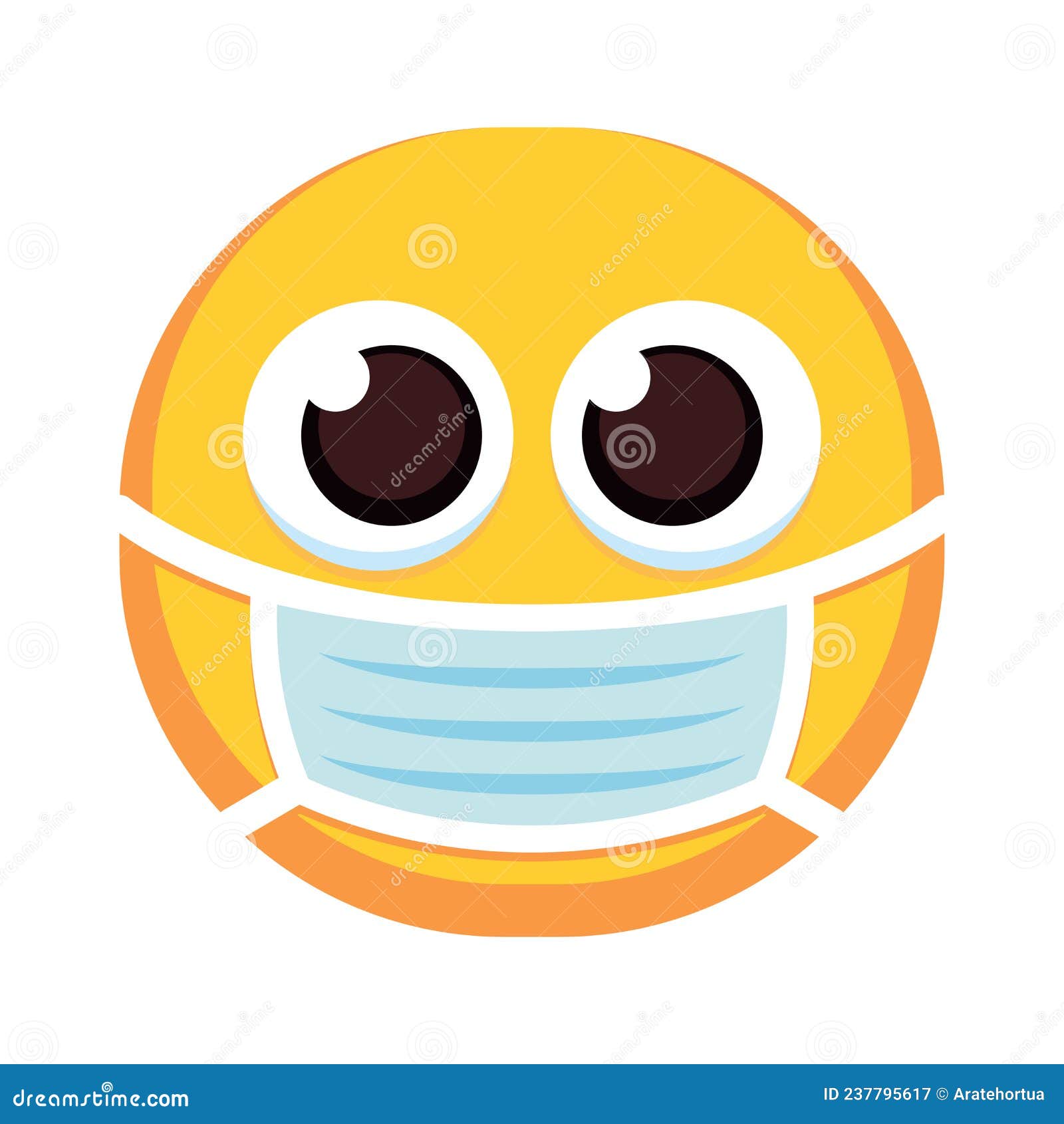 Isolated Sick Colored Emoji Icon with Mask Stock Vector - Illustration ...