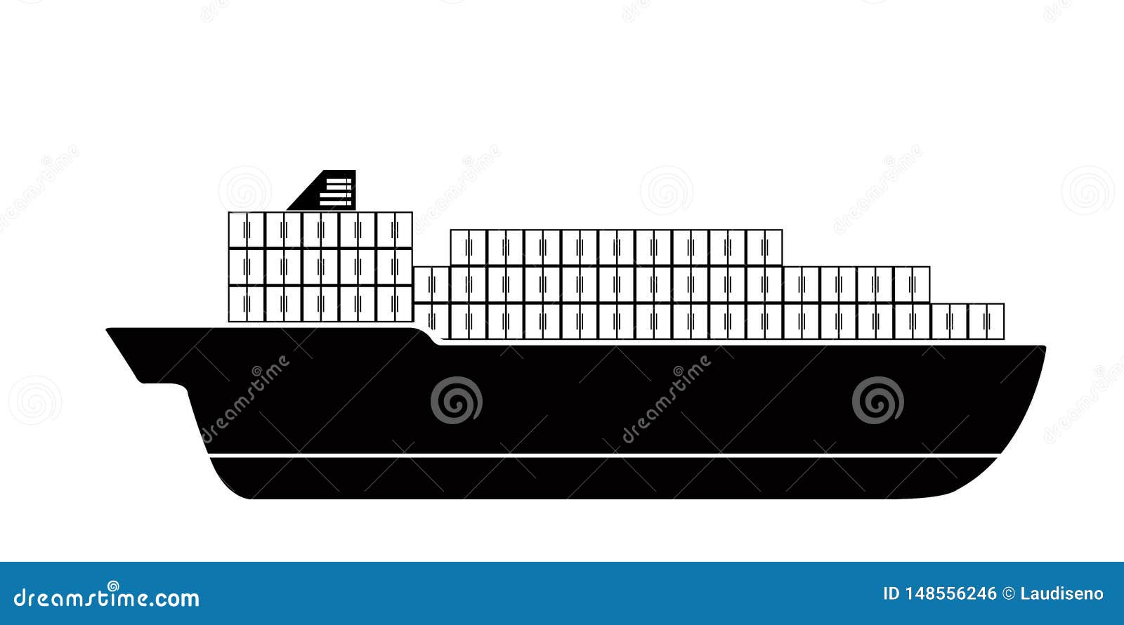 Isolated Side View of a Cargo Ship Icon Stock Vector - Illustration of ...
