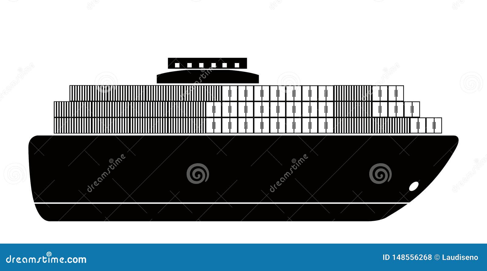 Isolated Side View of a Cargo Ship Icon Stock Vector - Illustration of ...
