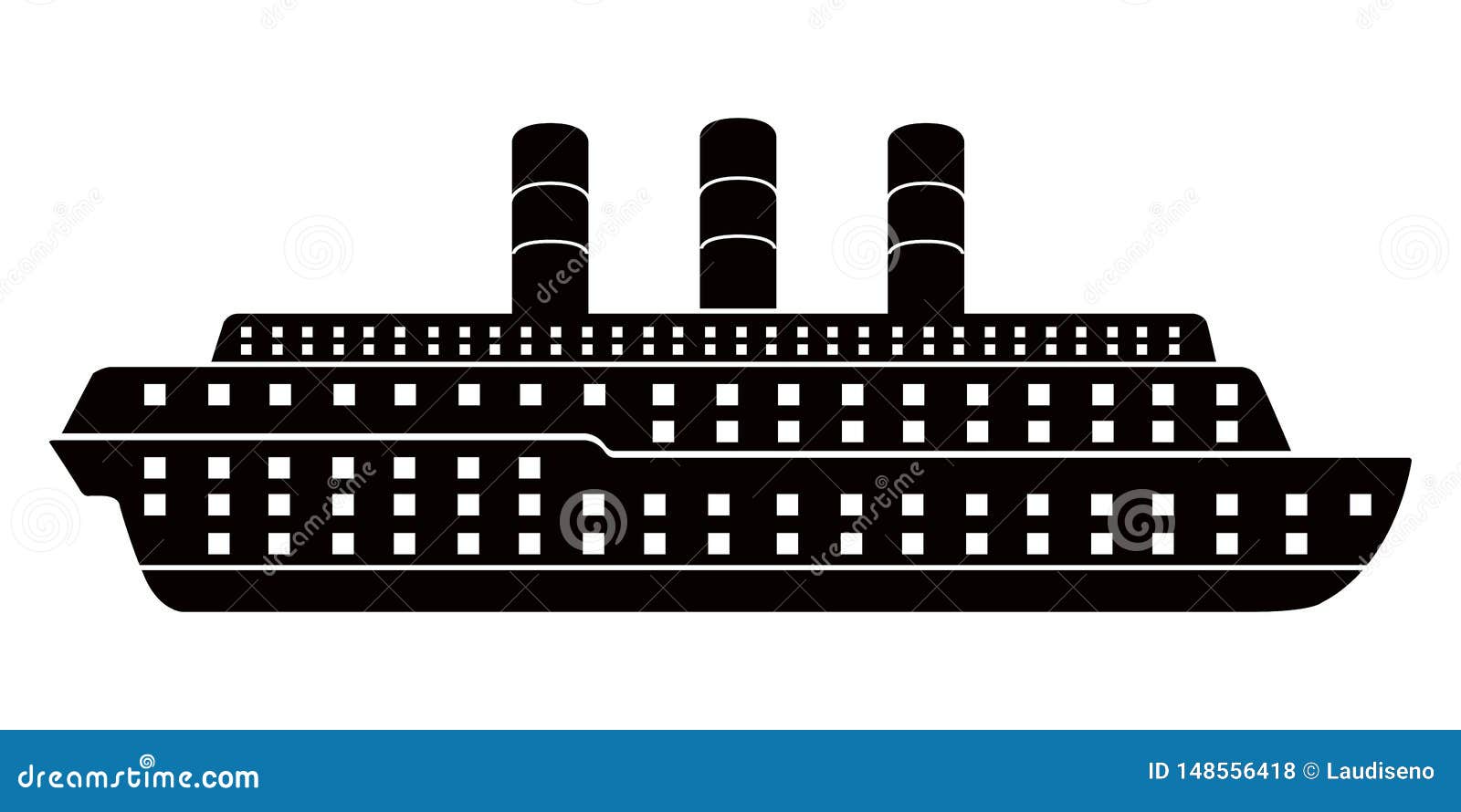 Isolated Side View of a Cruise Ship Icon Stock Vector - Illustration of ...