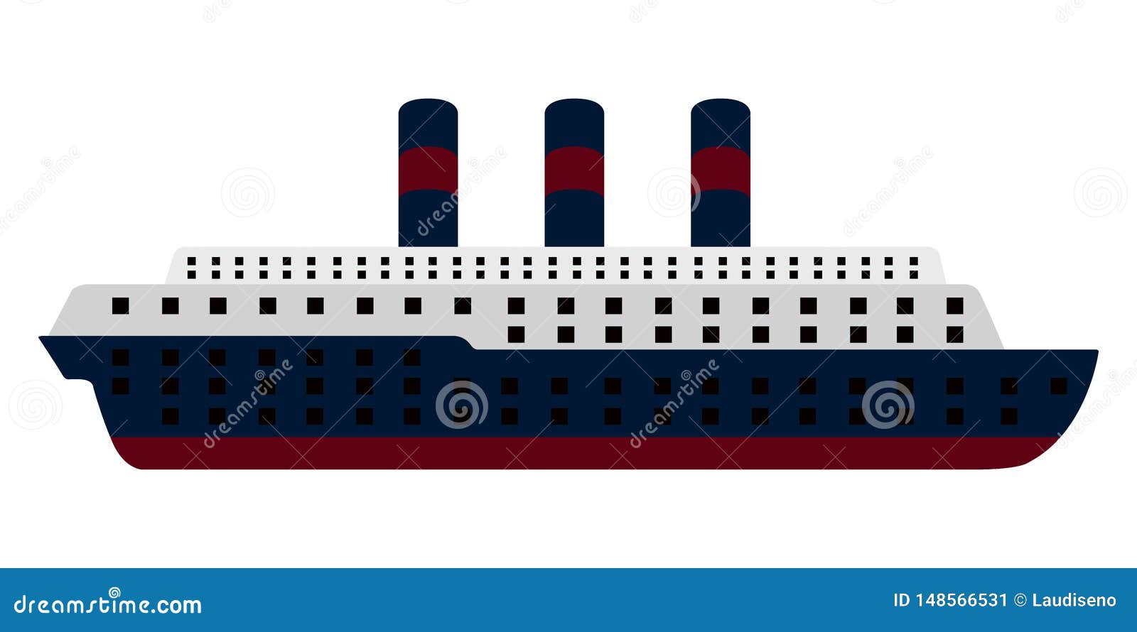 Isolated Side View of a Cruise Ship Stock Vector - Illustration of sign ...