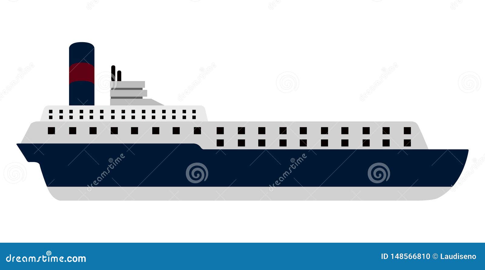 Isolated Side View of a Cruise Ship Stock Vector - Illustration of sail ...