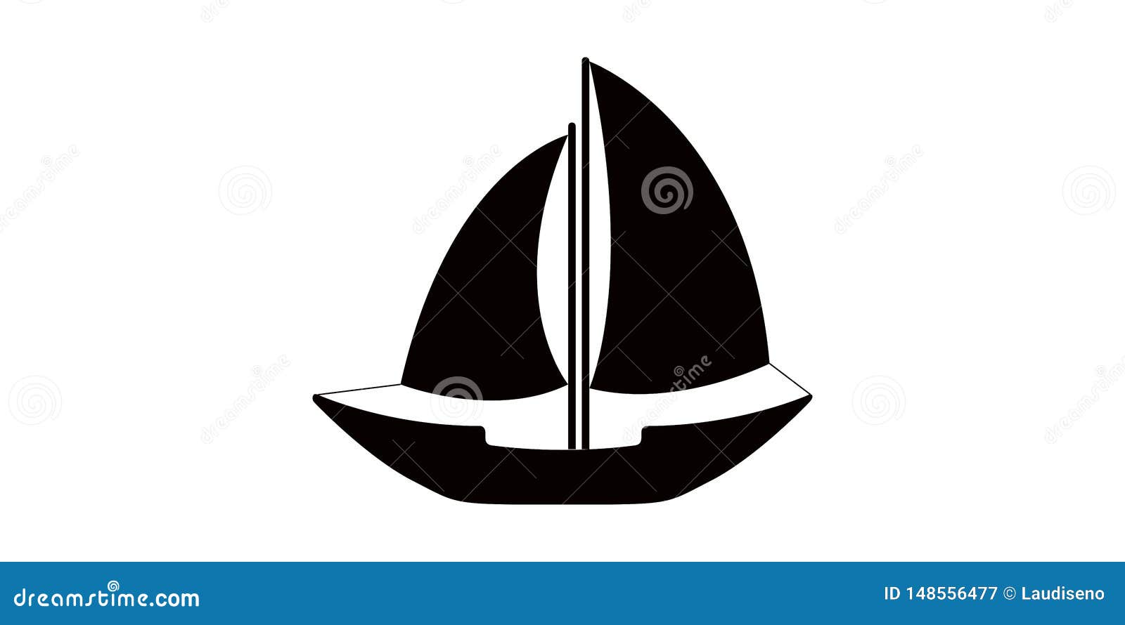 Isolated Side View of a Sailboat Icon Stock Vector - Illustration of ...