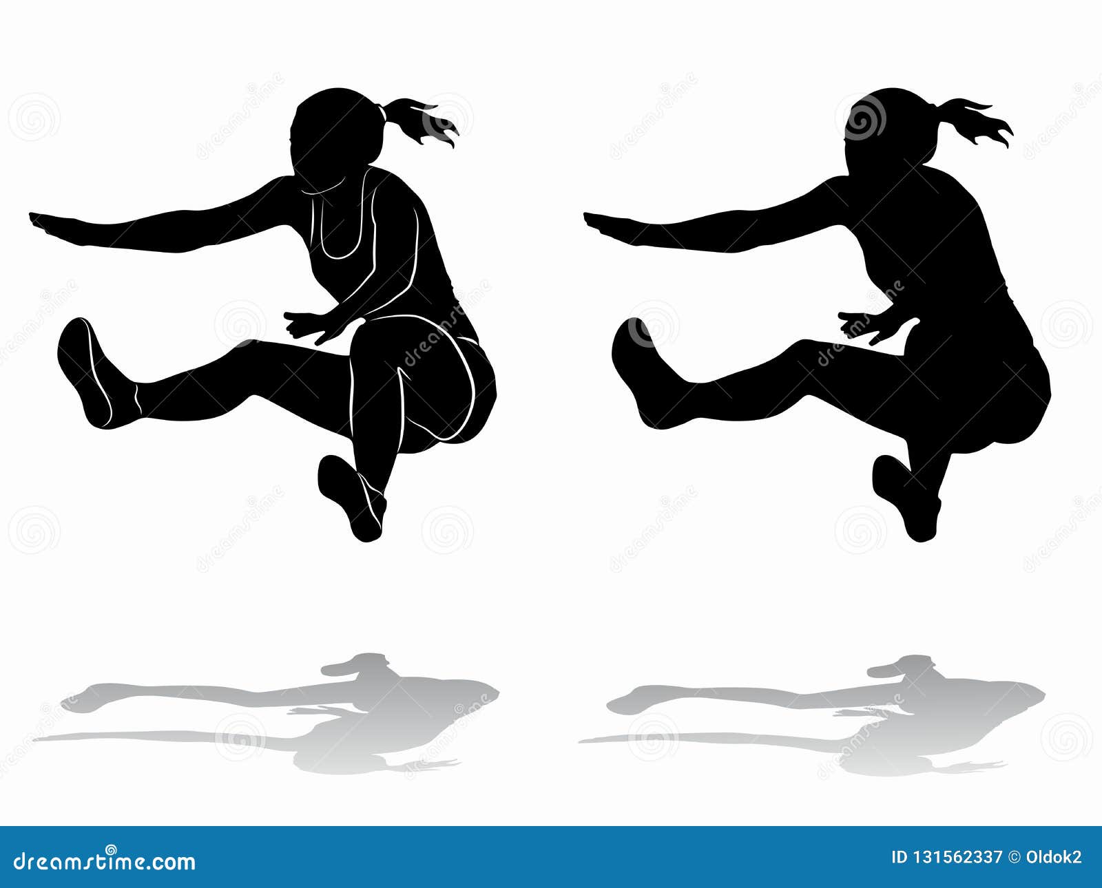 Silhouette of a Long Jumper ,vector Drawing Stock Vector - Illustration ...