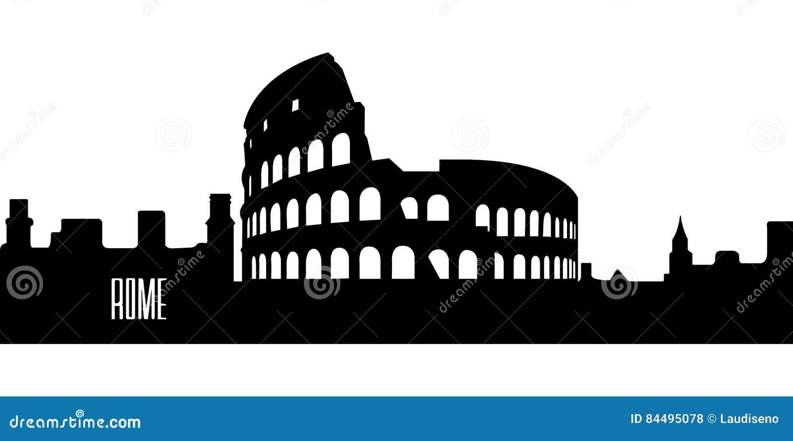 Isolated Silhouette of Rome Stock Vector - Illustration of italy ...