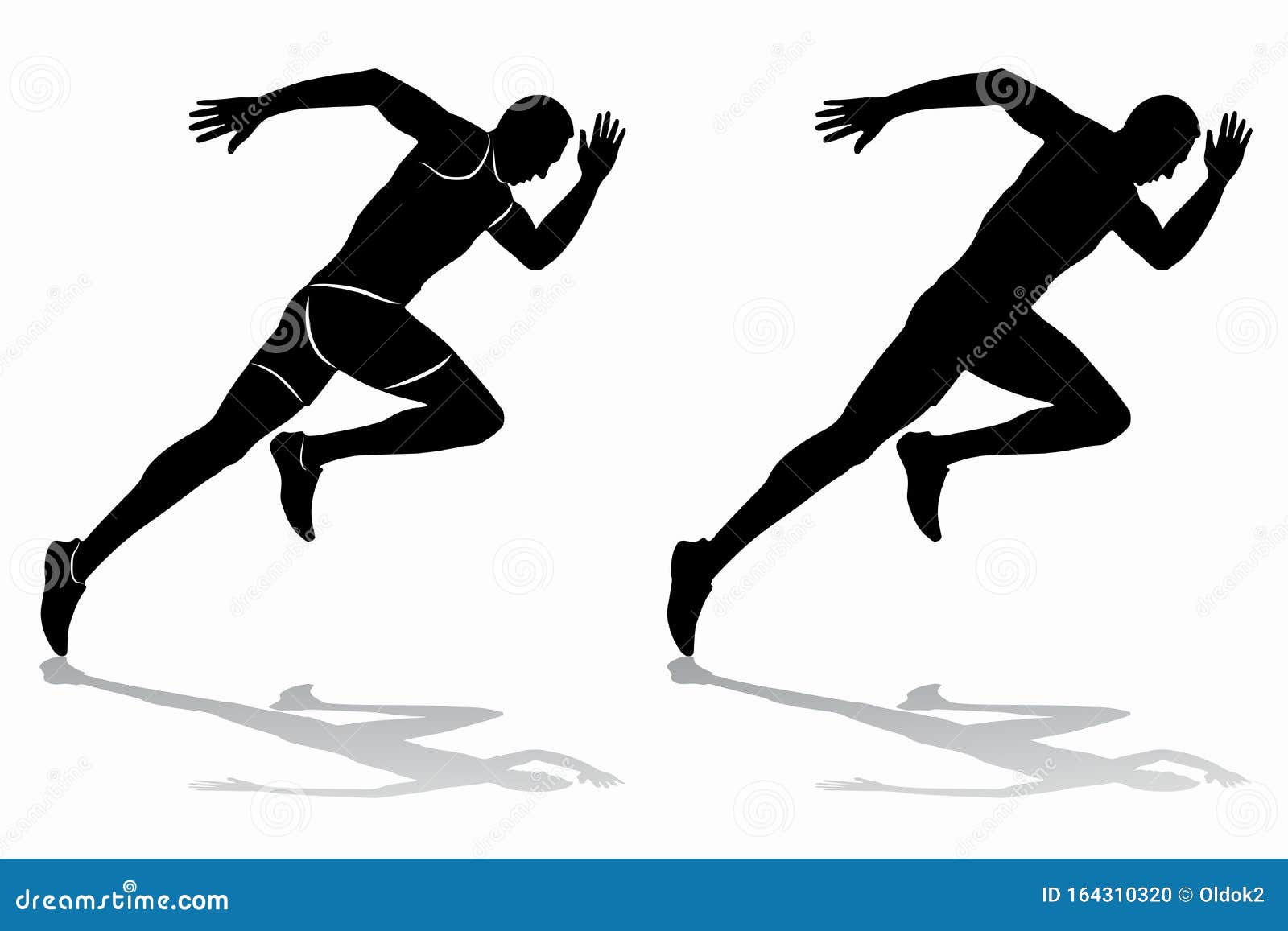 Isolated Silhouette of a Sprinter, Vector Drawing Stock Vector ...