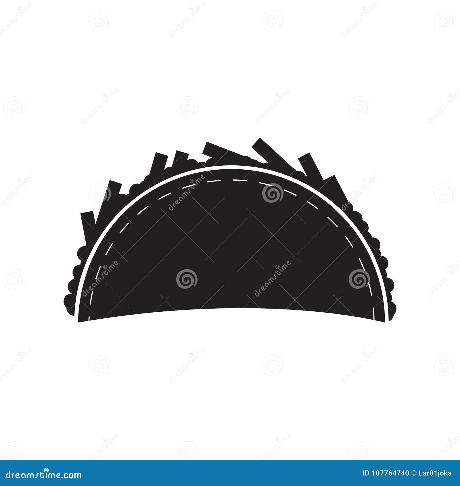 Isolated taco silhouette stock vector. Illustration of american - 107764740