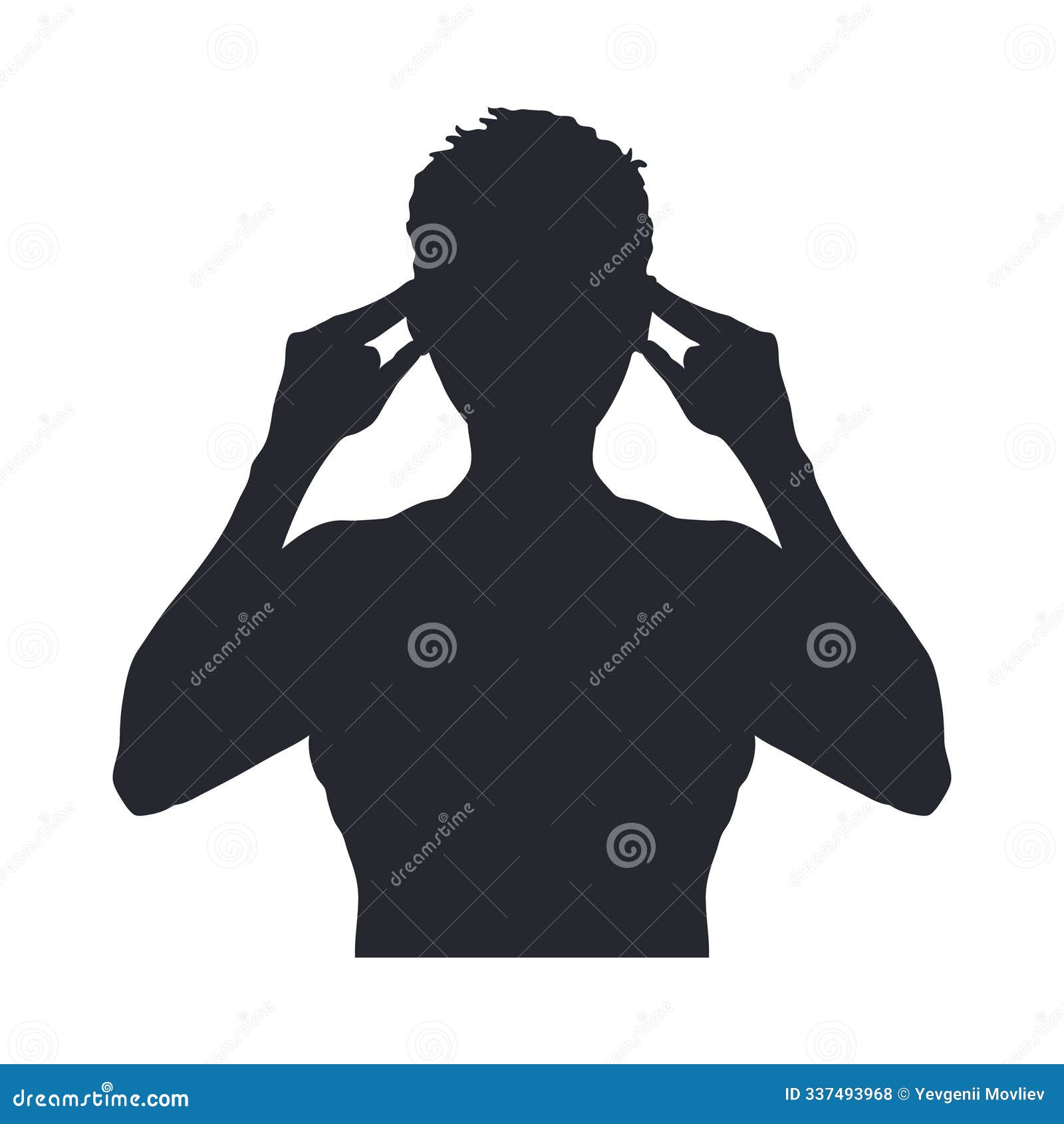 Isolated Silhouette of Thinking Man. Young Guy Deciding Question. Boy ...