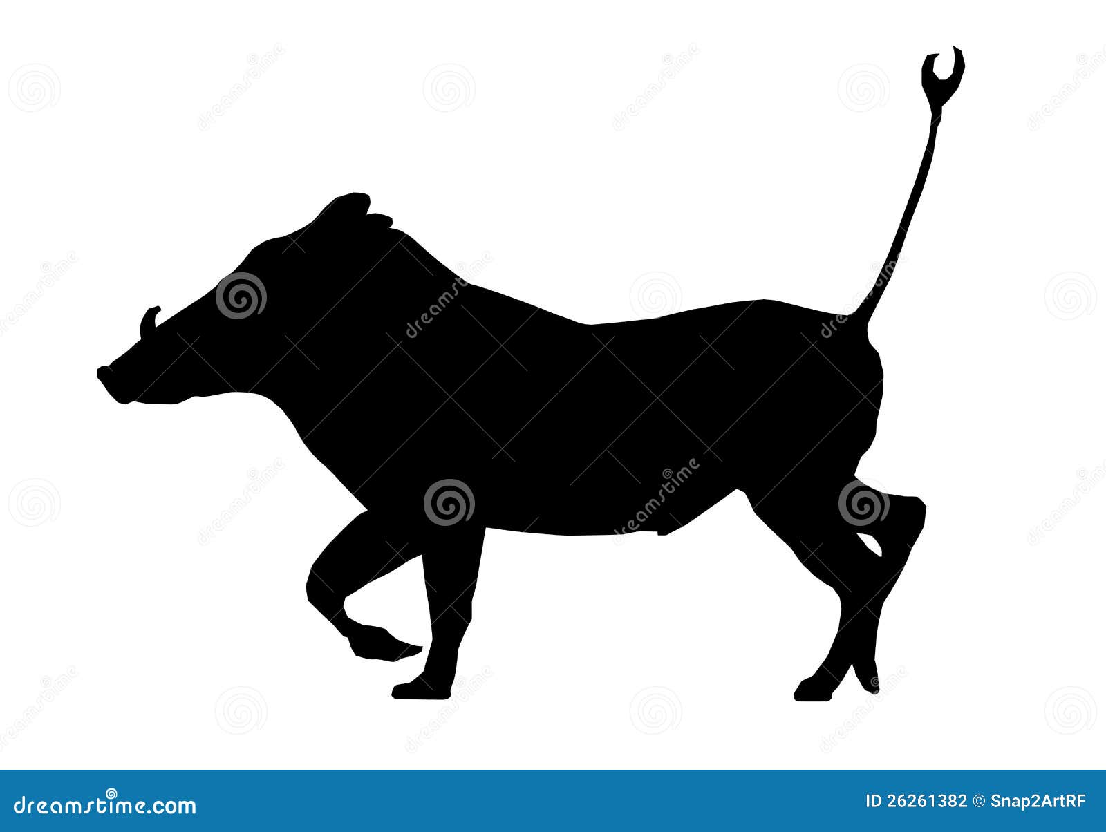 Isolated Silhouette Warthog Running Stock Vector - Illustration of ...
