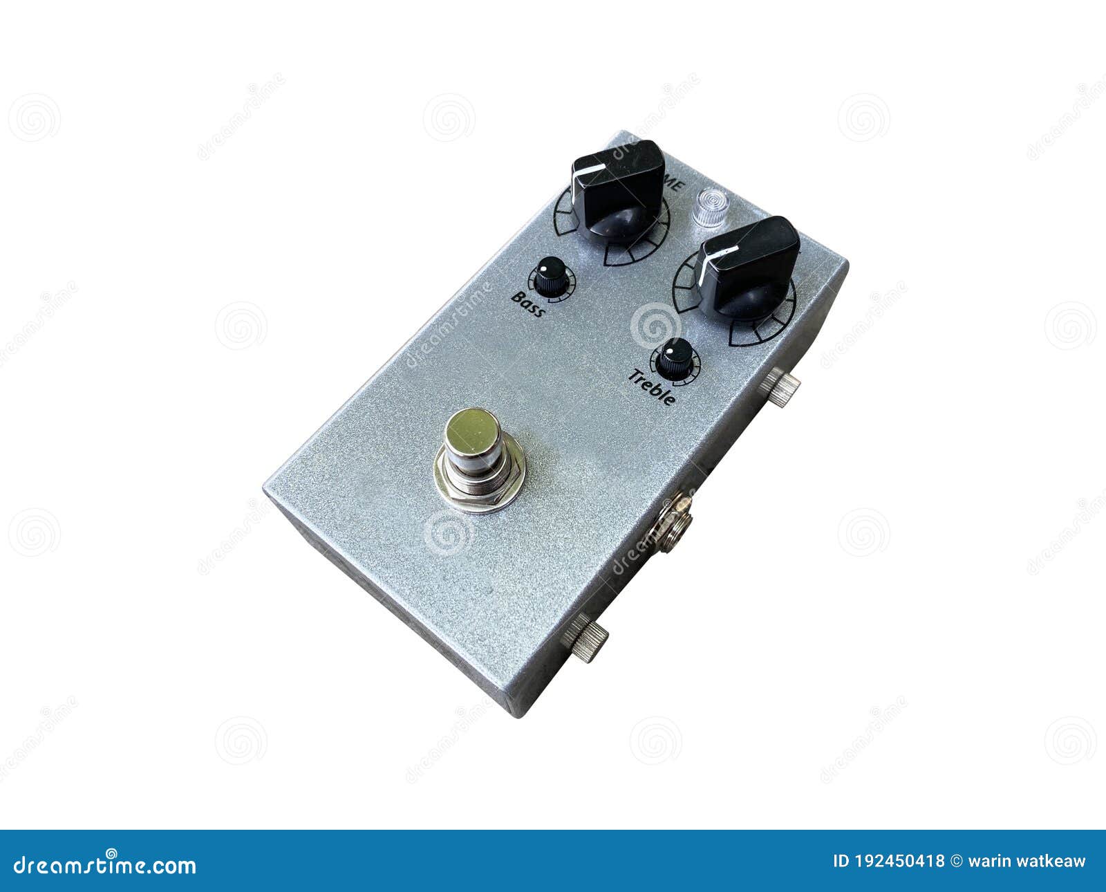 Isolated Silver Glitter Metallic Stompbox Electric Guitar Effect for ...