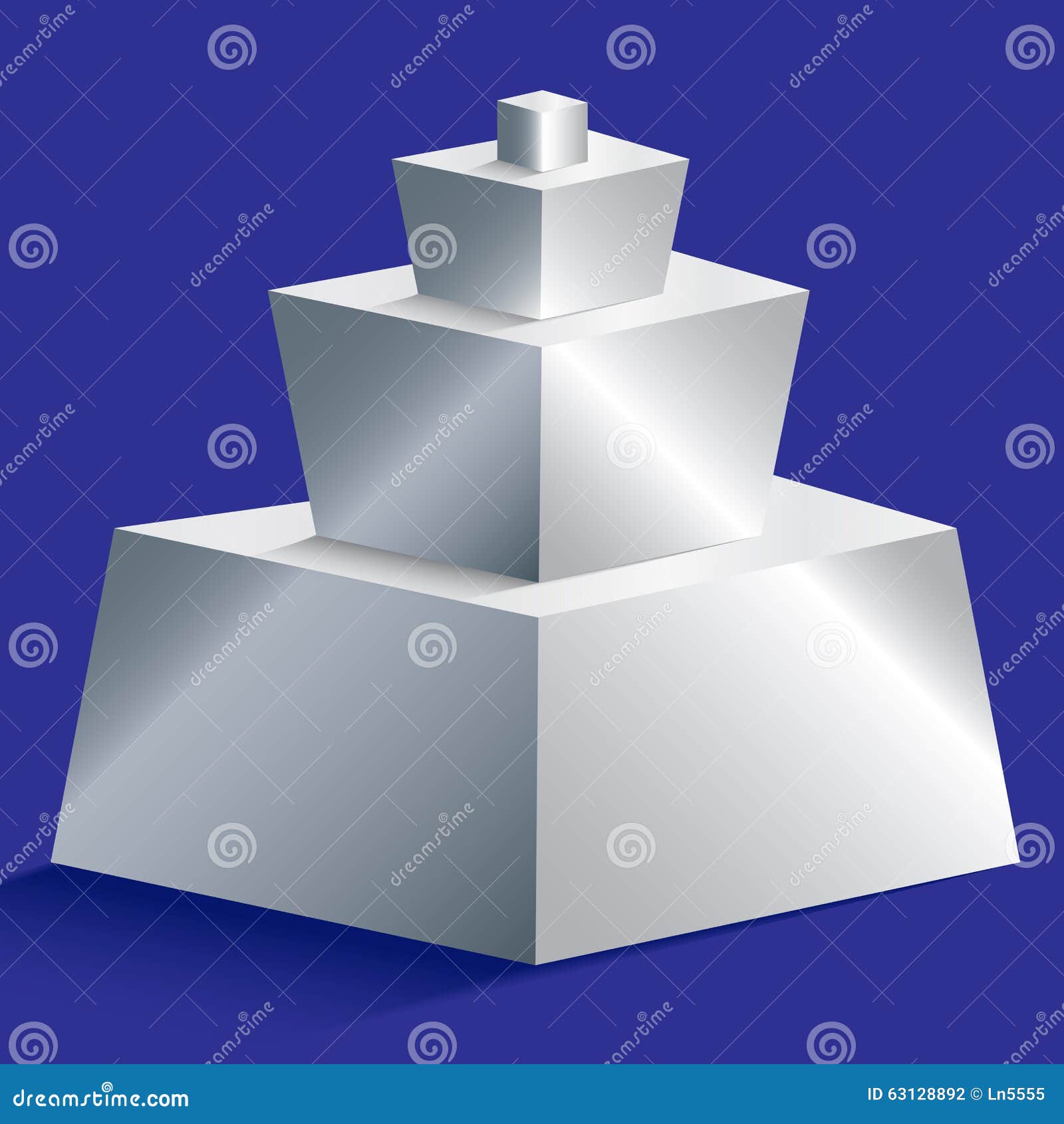 Isolated Silver Gradient Pyramid on Blue Background Stock Vector ...